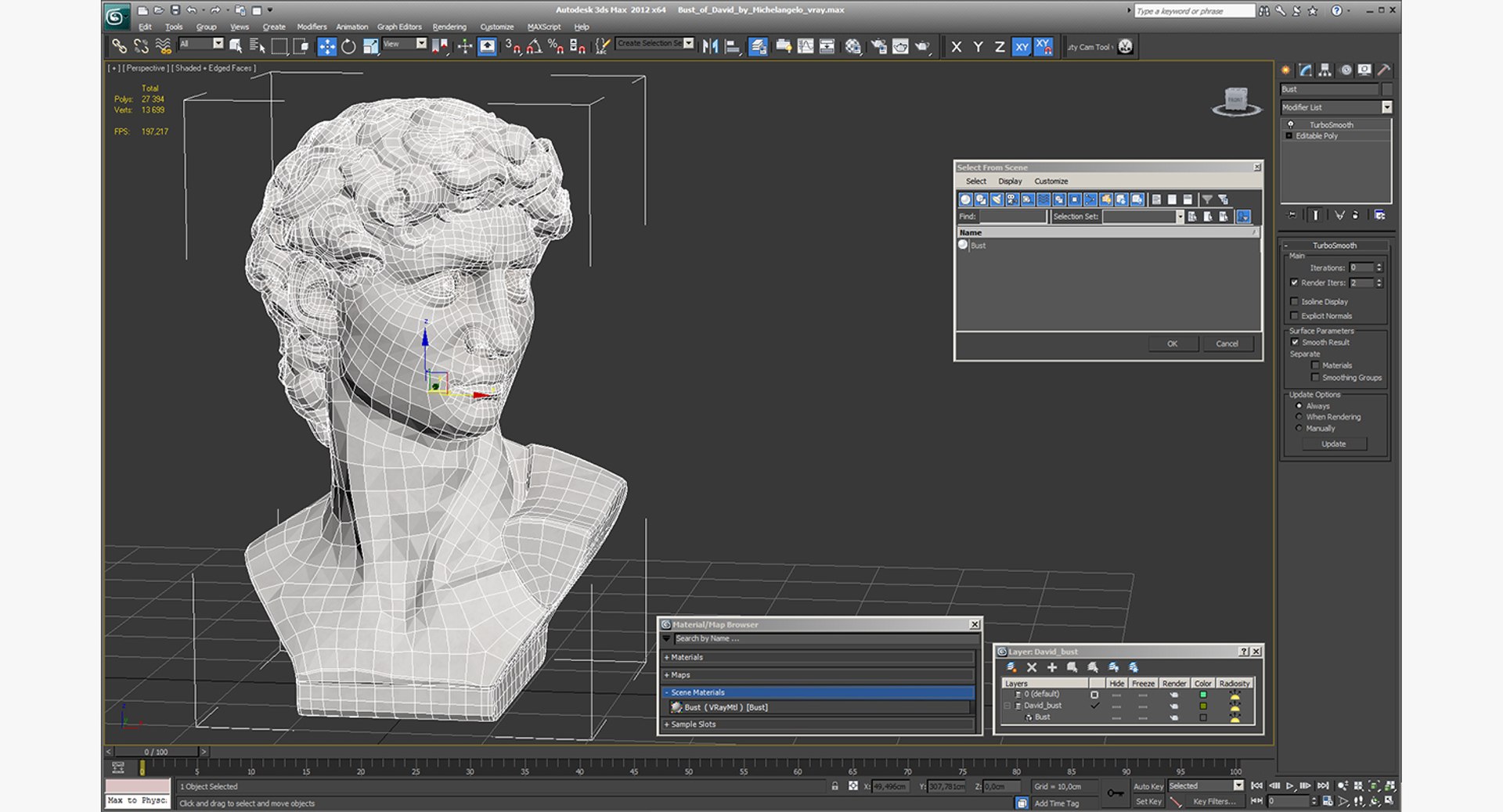 Bust david michelangelo 3D model - TurboSquid 1349395