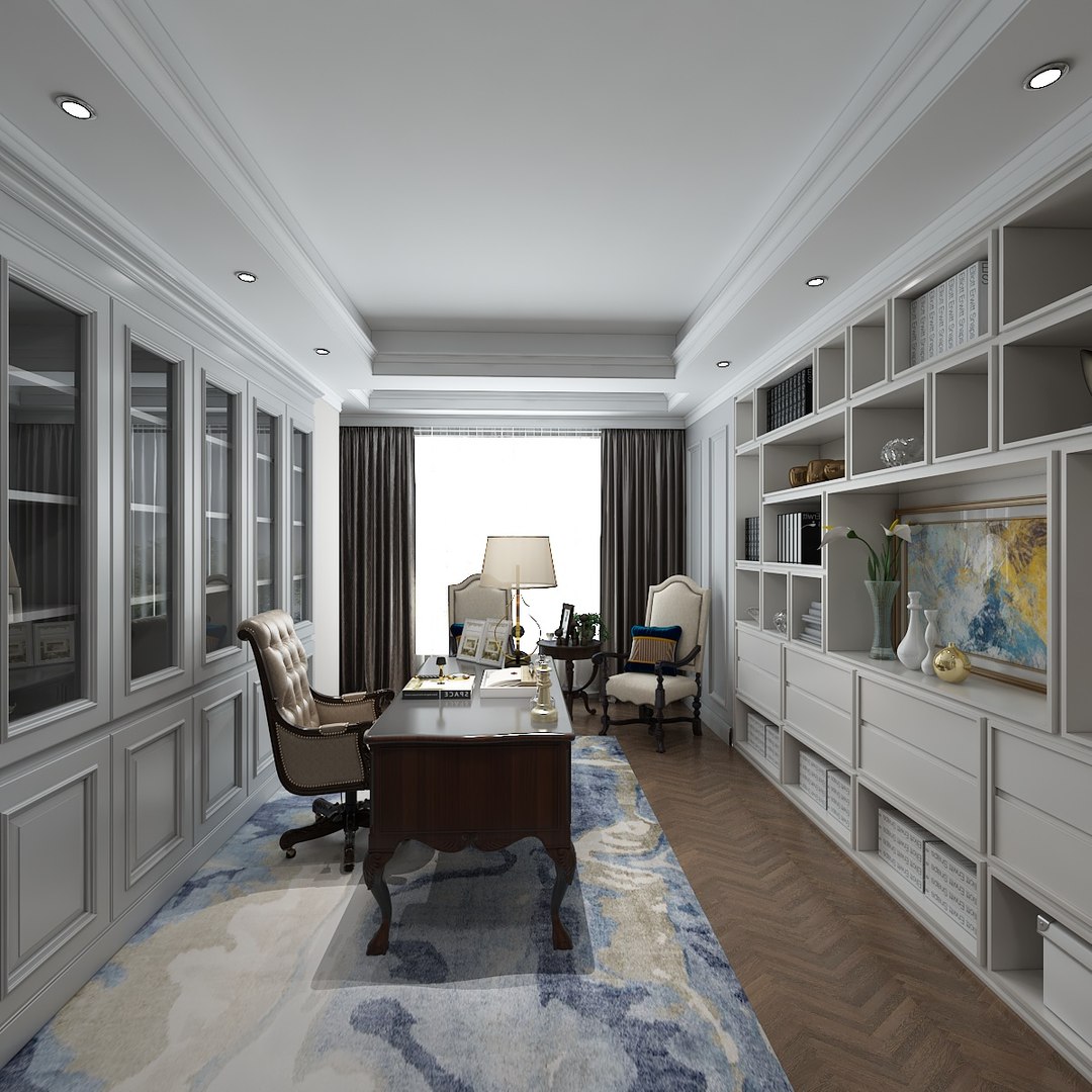 Home Office e Hall Modelo 3D - TurboSquid 1805724