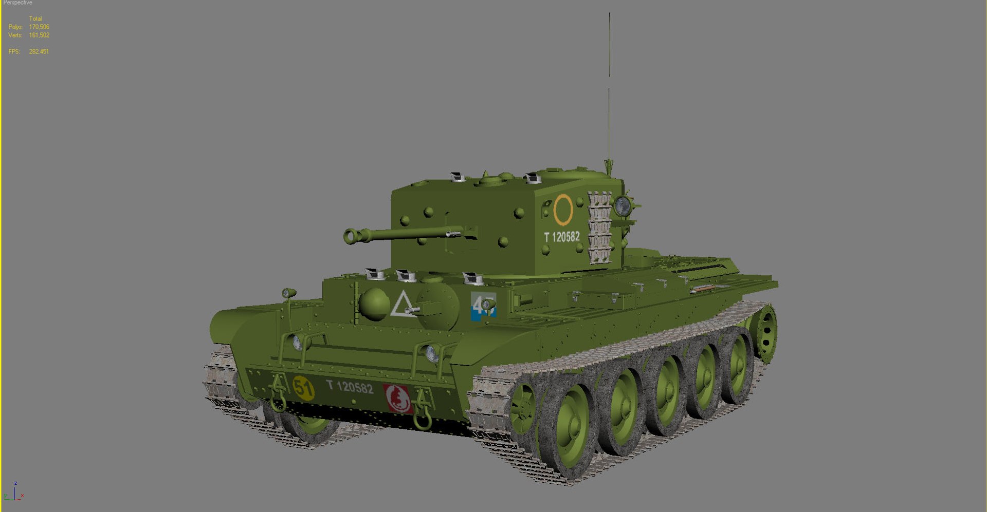 Cromwell Iv 27m Green 3D Model - TurboSquid 1611041