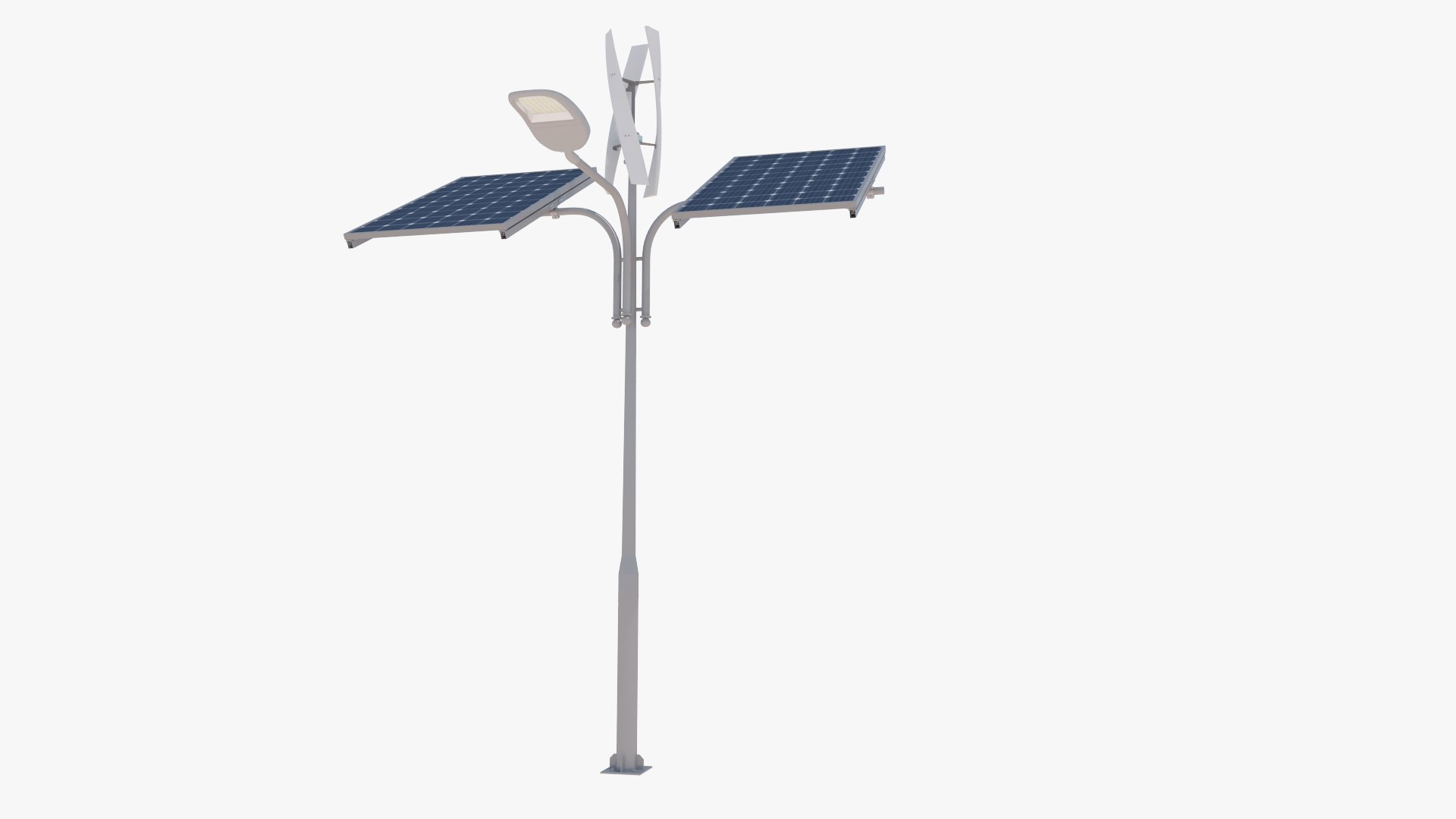 3D Street Lamp With Solar Panels And Vertical Wind Turbine - TurboSquid ...