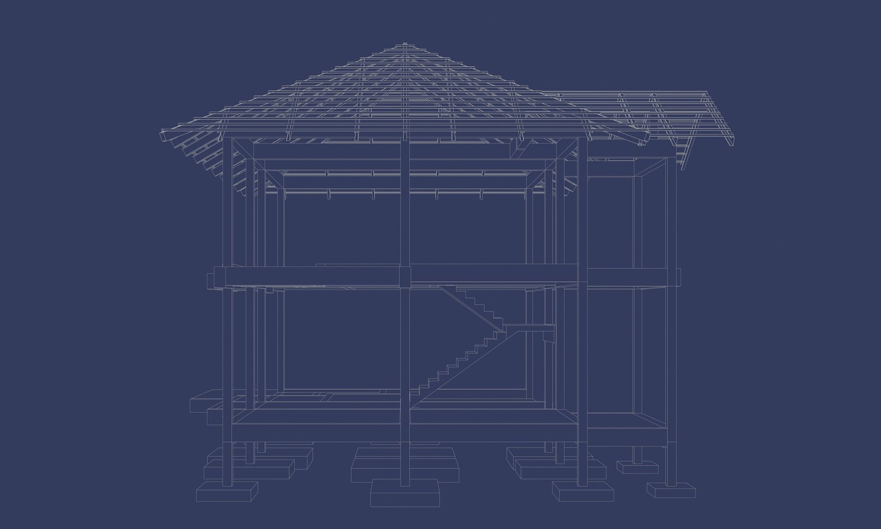 House In Structure 3D Model - TurboSquid 2099778