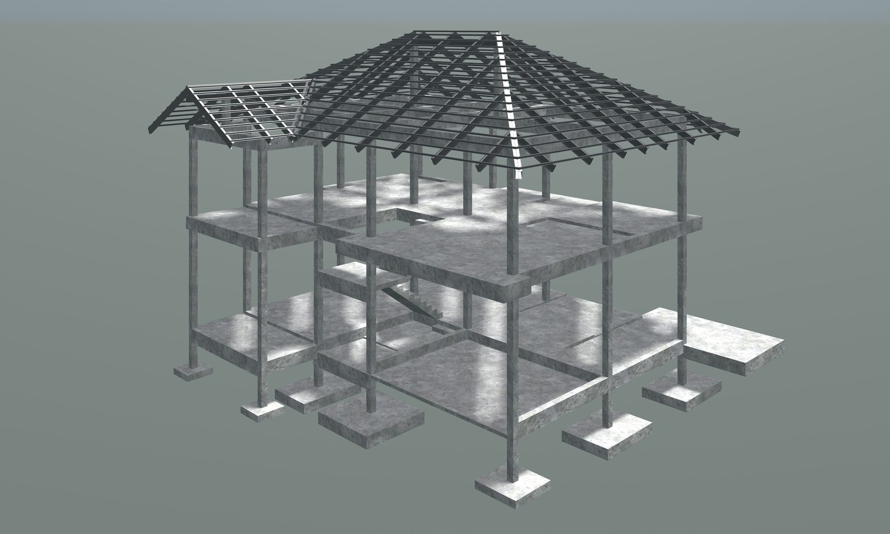 House In Structure 3D Model - TurboSquid 2099778