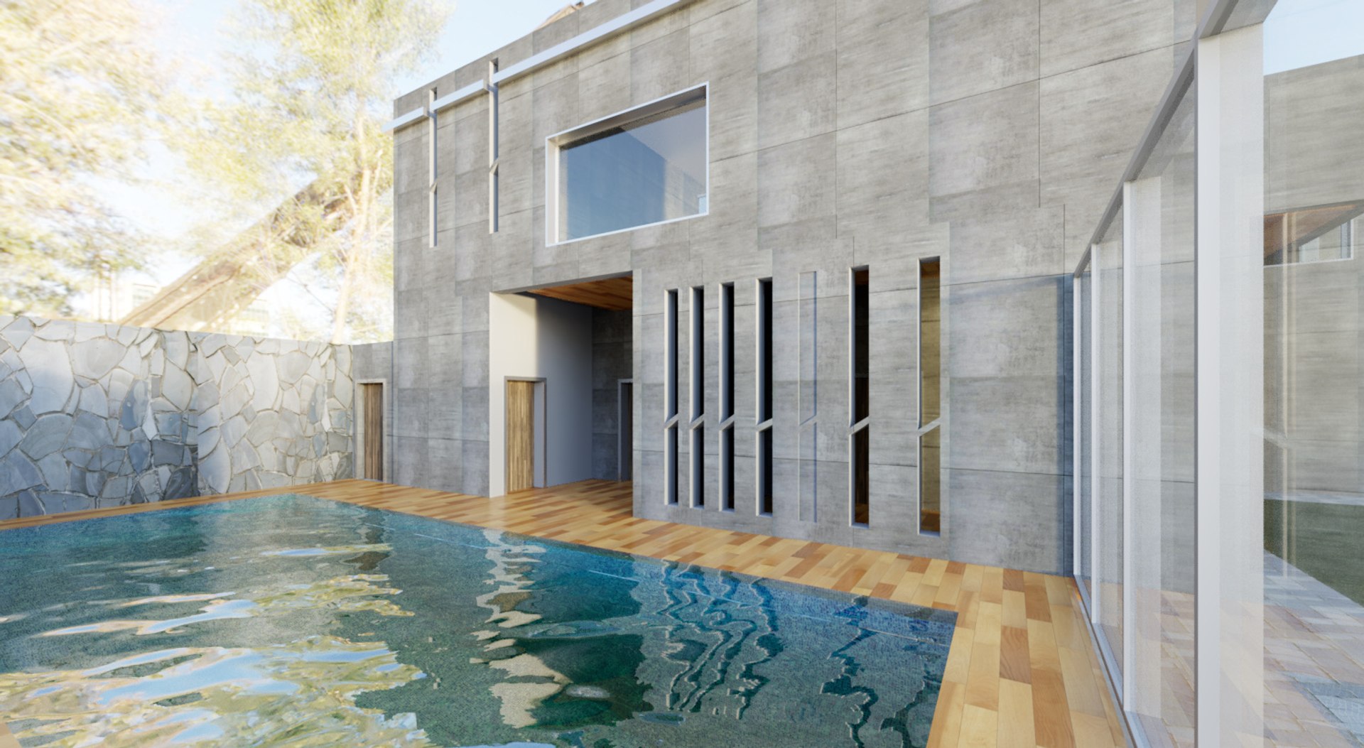 Residential House Pool Design 3D Model - TurboSquid 1445473