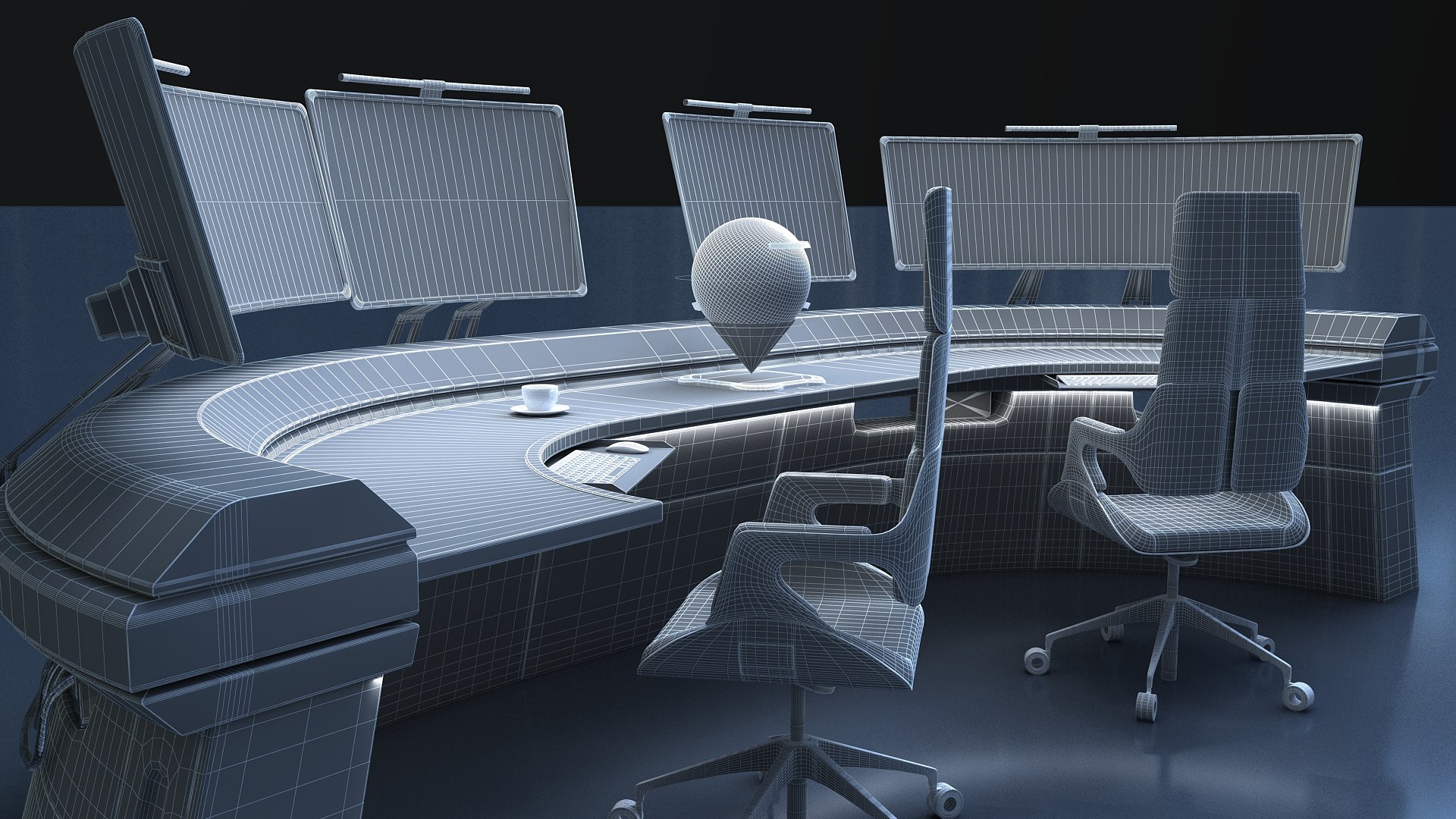 Technology Space Exhibition Hall Model - TurboSquid 2242168