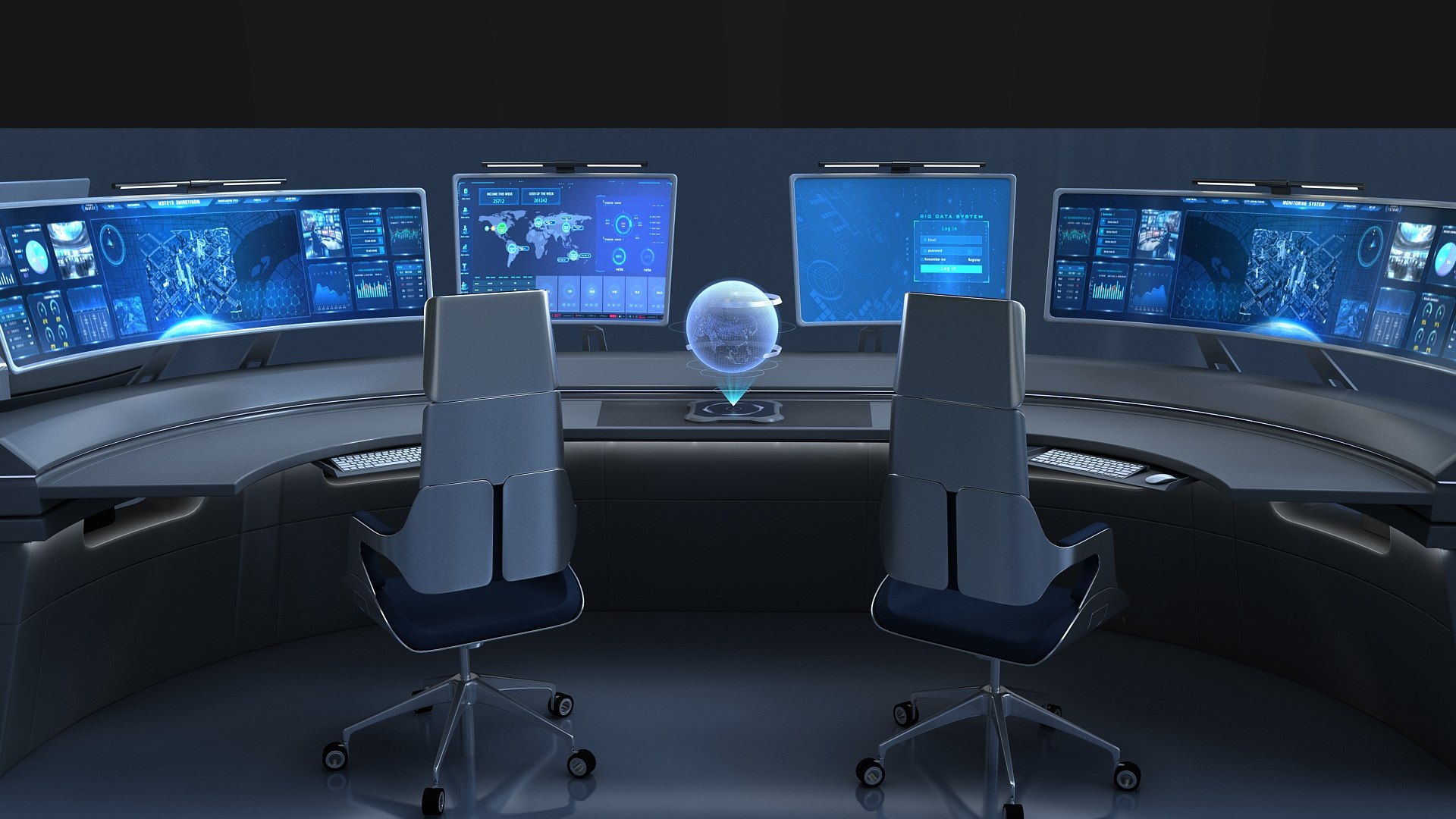 Technology Space Exhibition Hall Model - TurboSquid 2242168