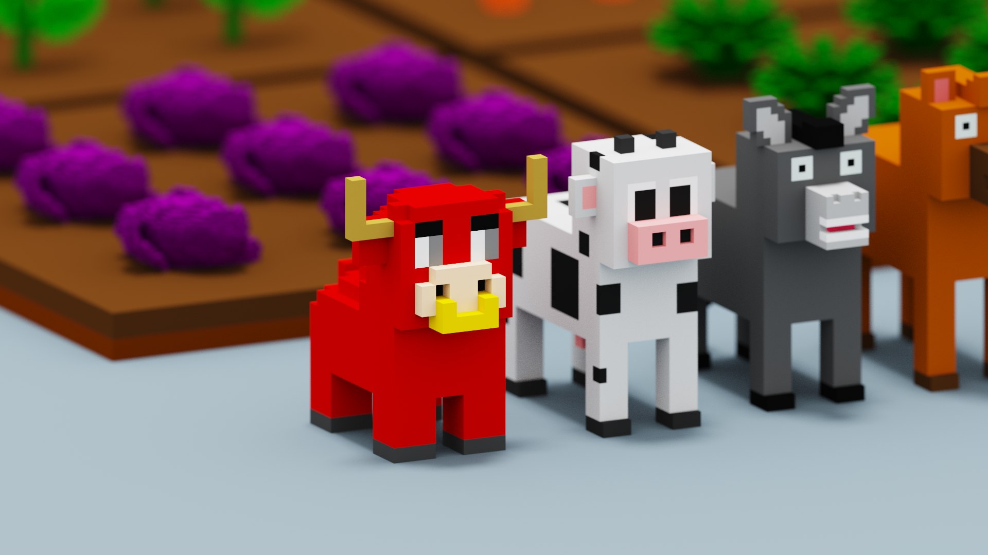 3D Voxel Farm Pack Model - TurboSquid 2058972