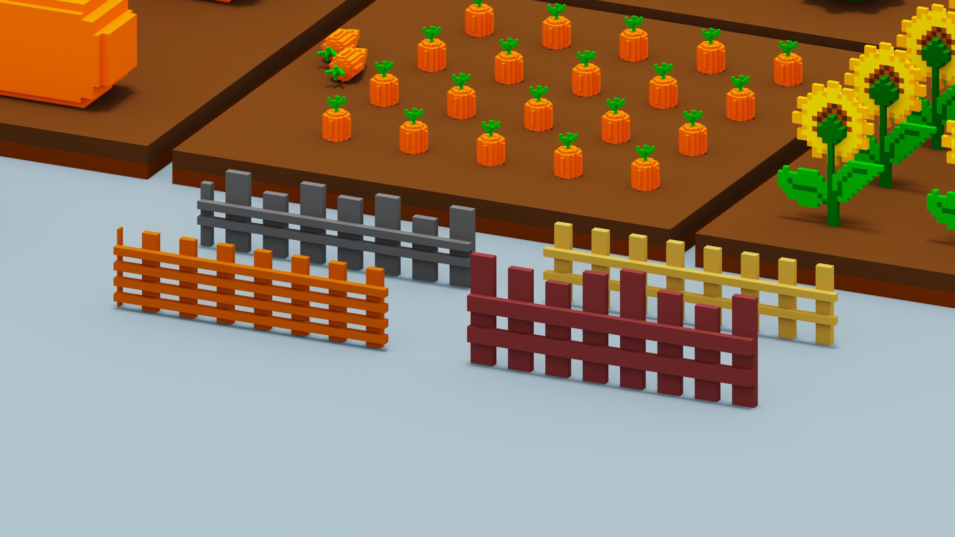 3D Voxel Farm Pack Model - TurboSquid 2058972