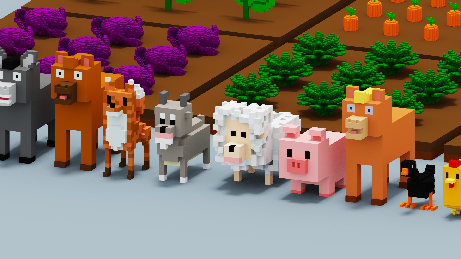 3D Voxel Farm Pack Model - TurboSquid 2058972