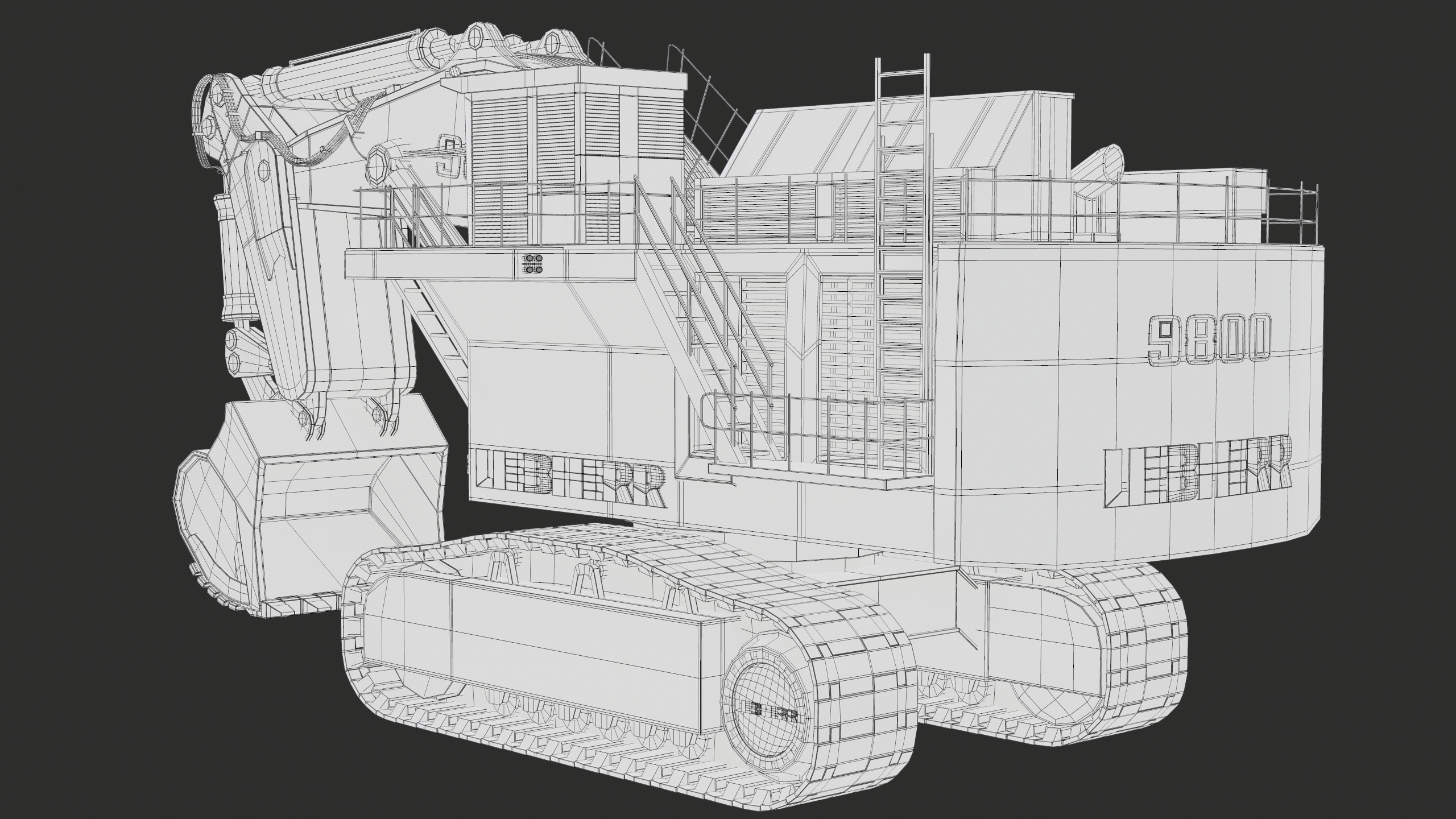 3D model excavator liebherr r9800 - TurboSquid 1712476