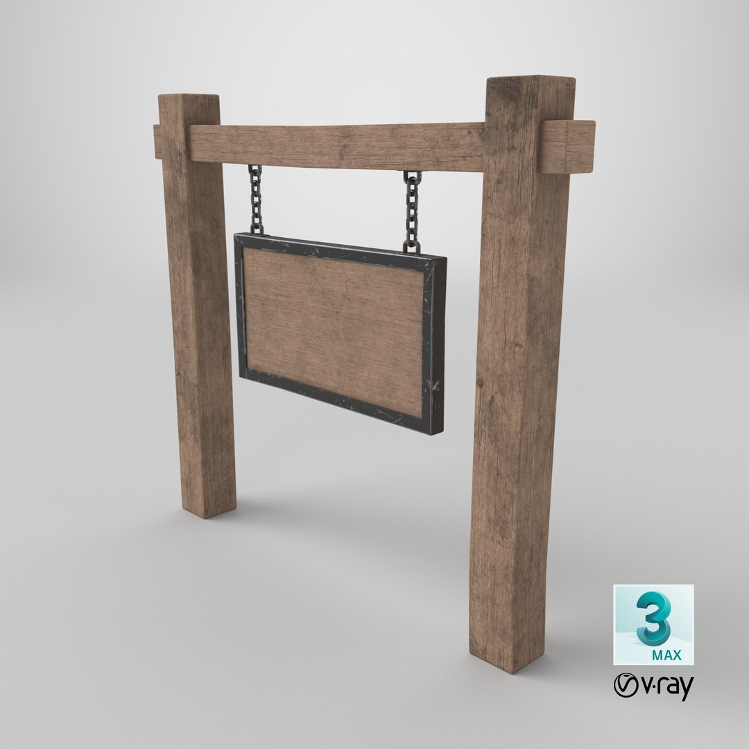 Free 3D Old Medieval Sign Board Low-poly PBR - TurboSquid 2330025