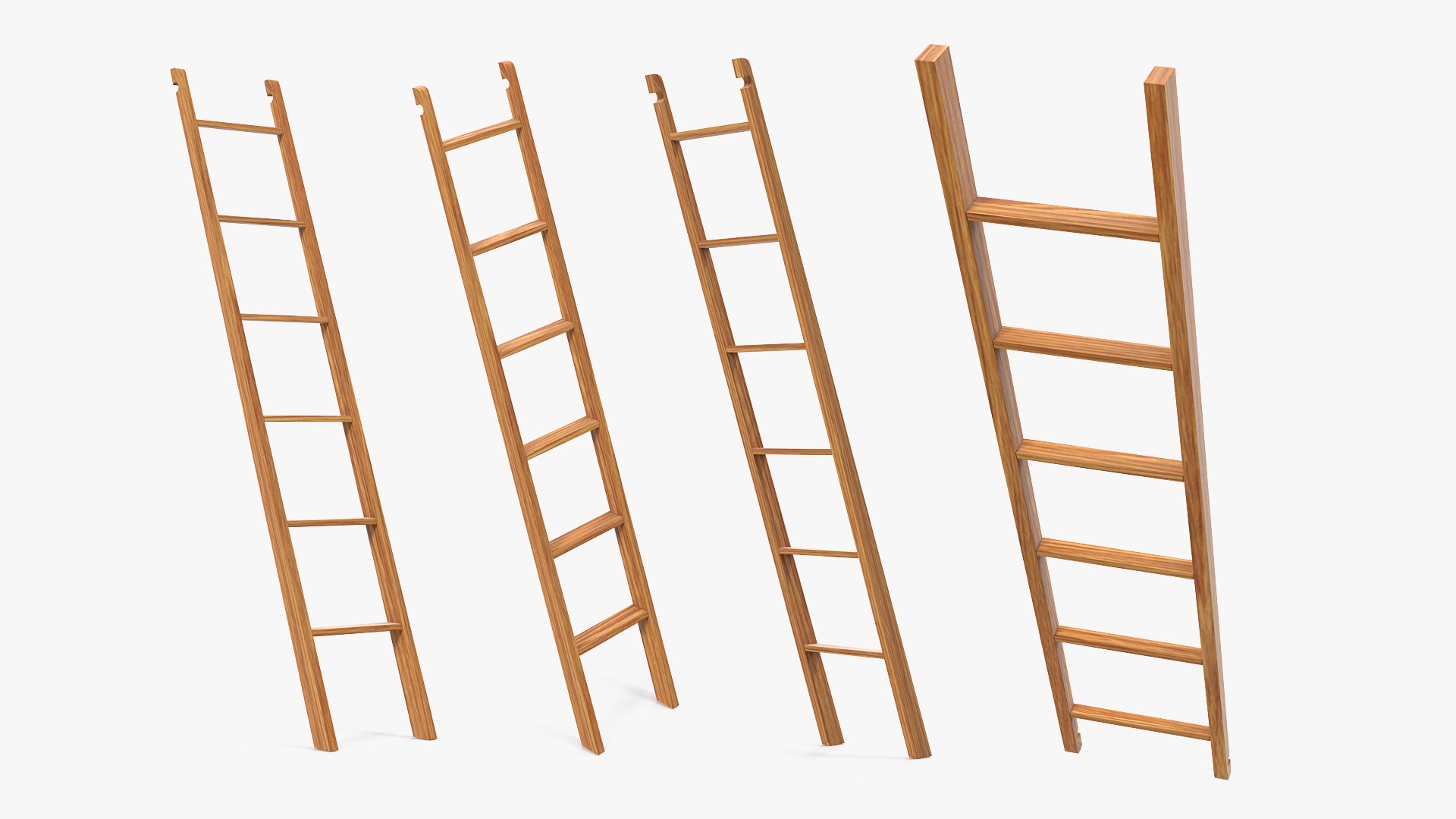 Wooden Library Ladder Wood 3D Model - TurboSquid 1487038