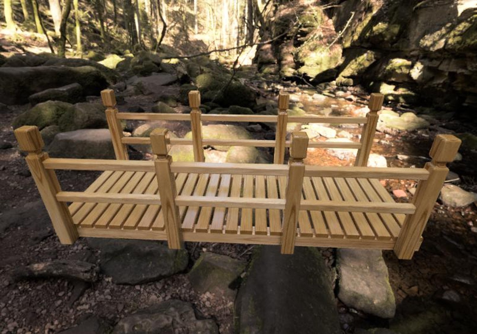 Wooden Bridge Model - TurboSquid 1965367