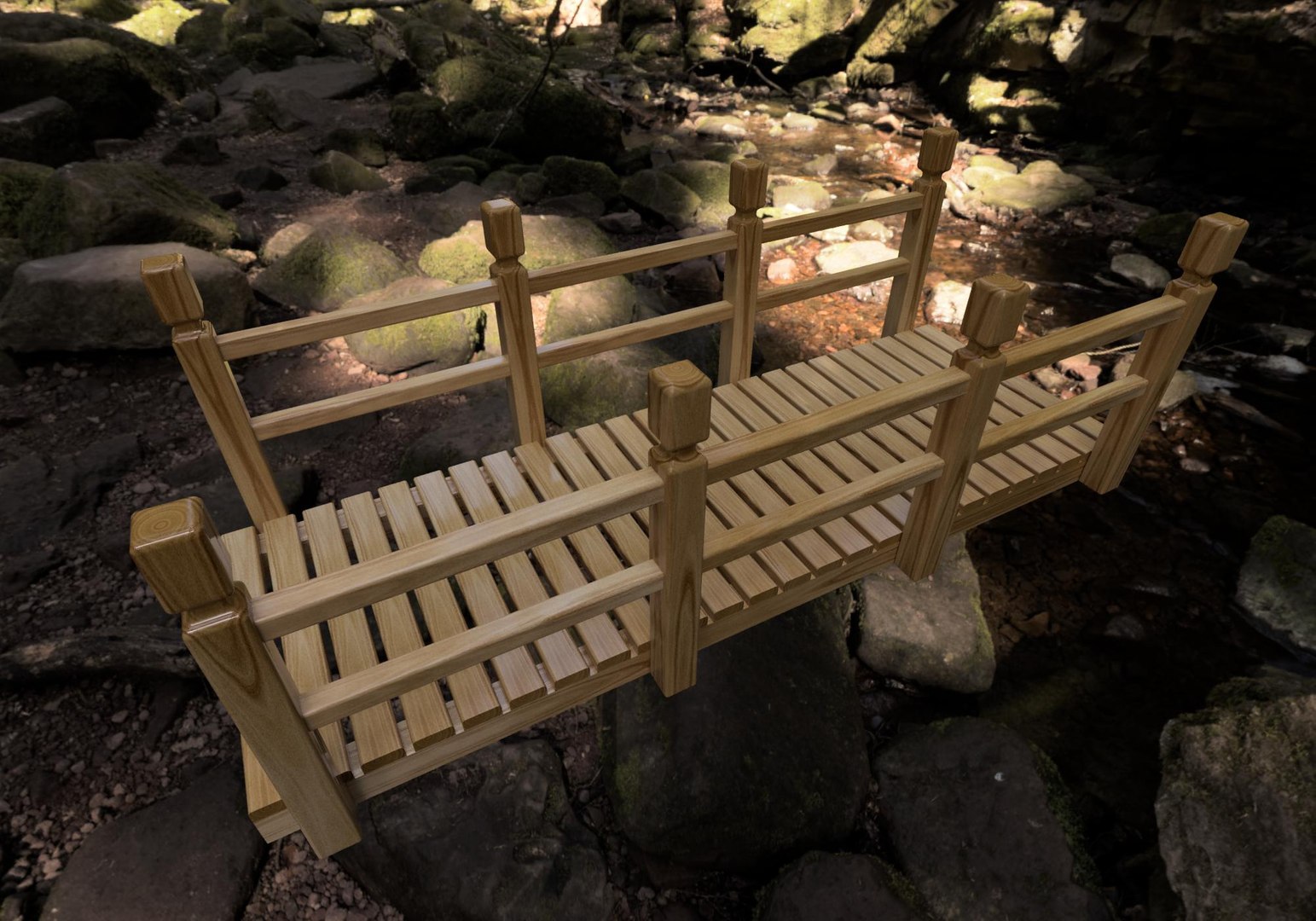 Wooden Bridge Model - TurboSquid 1965367