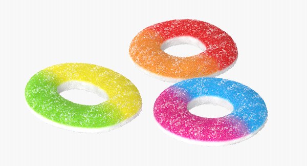 realistic sugar gummy rings obj