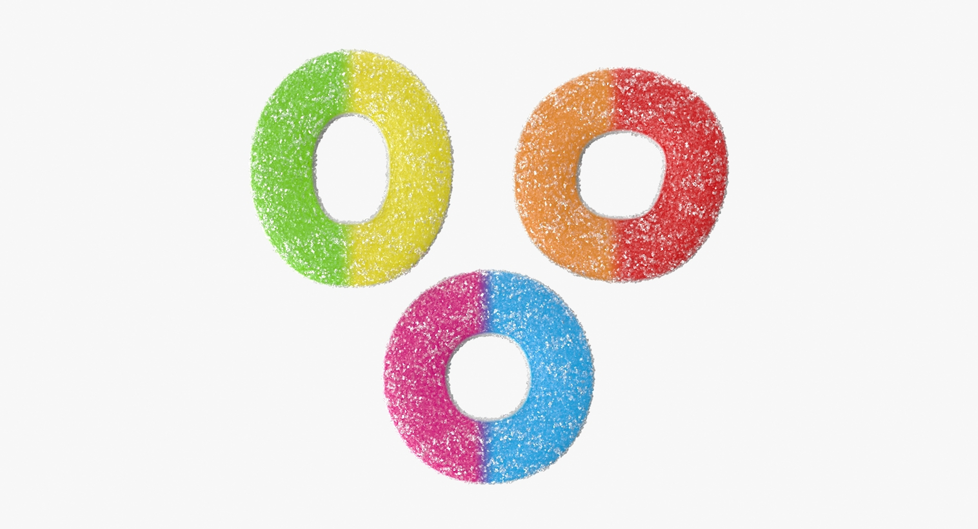 Realistic Sugar Gummy Rings Obj