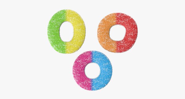 realistic sugar gummy rings obj