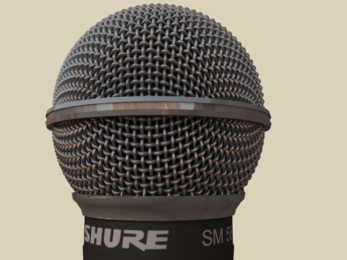 shure sm-58 microphone 3d obj