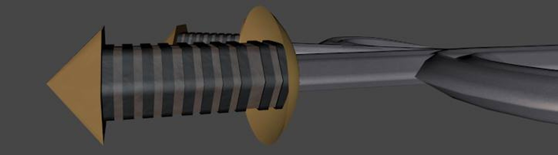 hooked sword fantasy weapon 3d c4d