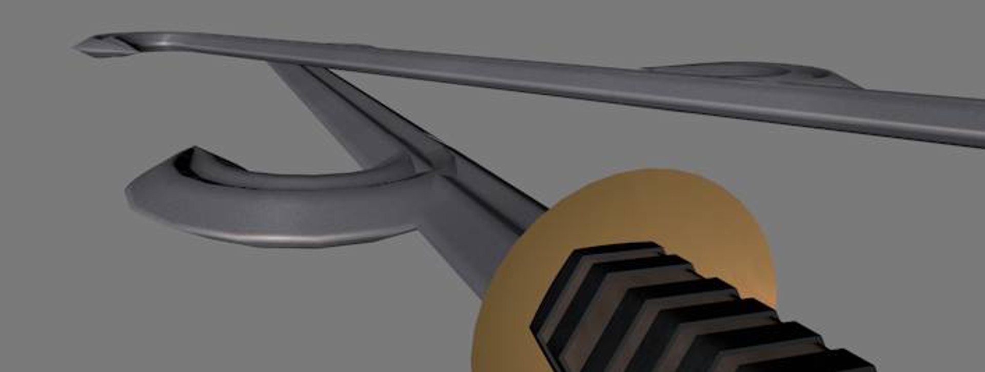 hooked sword fantasy weapon 3d c4d