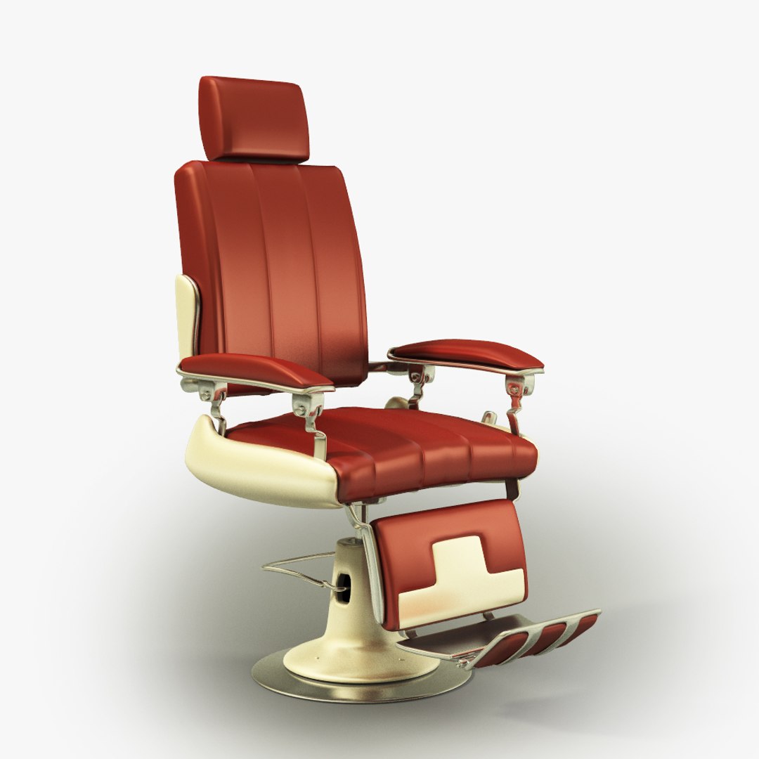 3d Model Vintage Barbers Chair