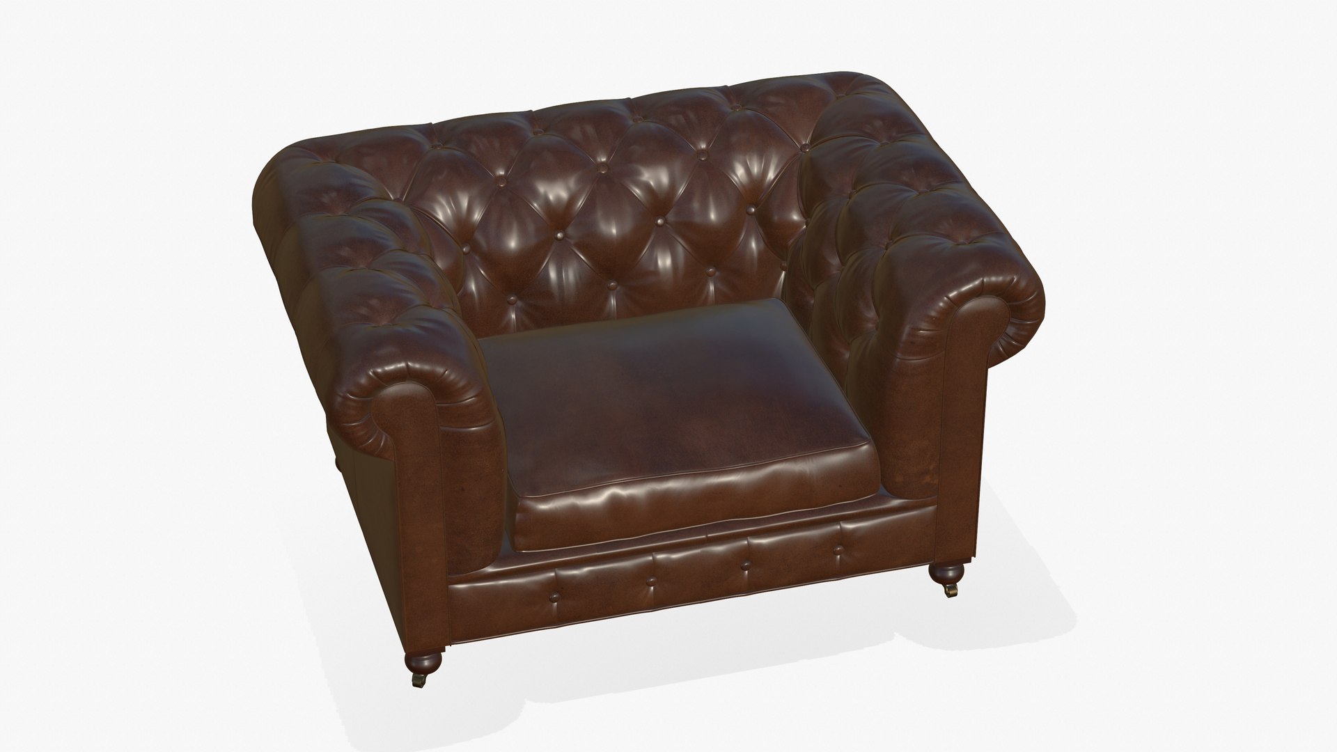 3D Leather Chesterfield Single Chair - TurboSquid 1868520
