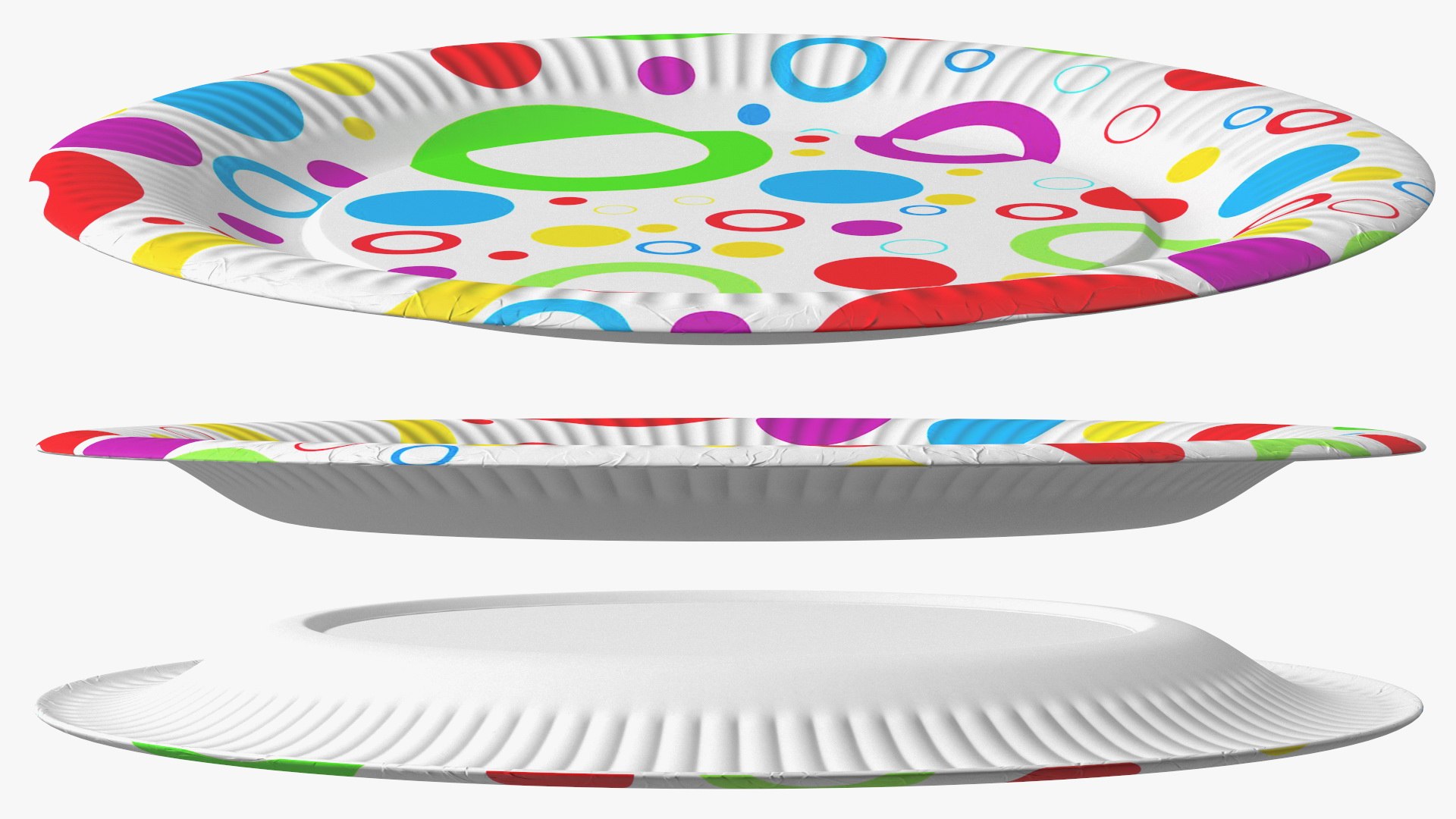 3D Colored Circles Paper Plate model - TurboSquid 2049092