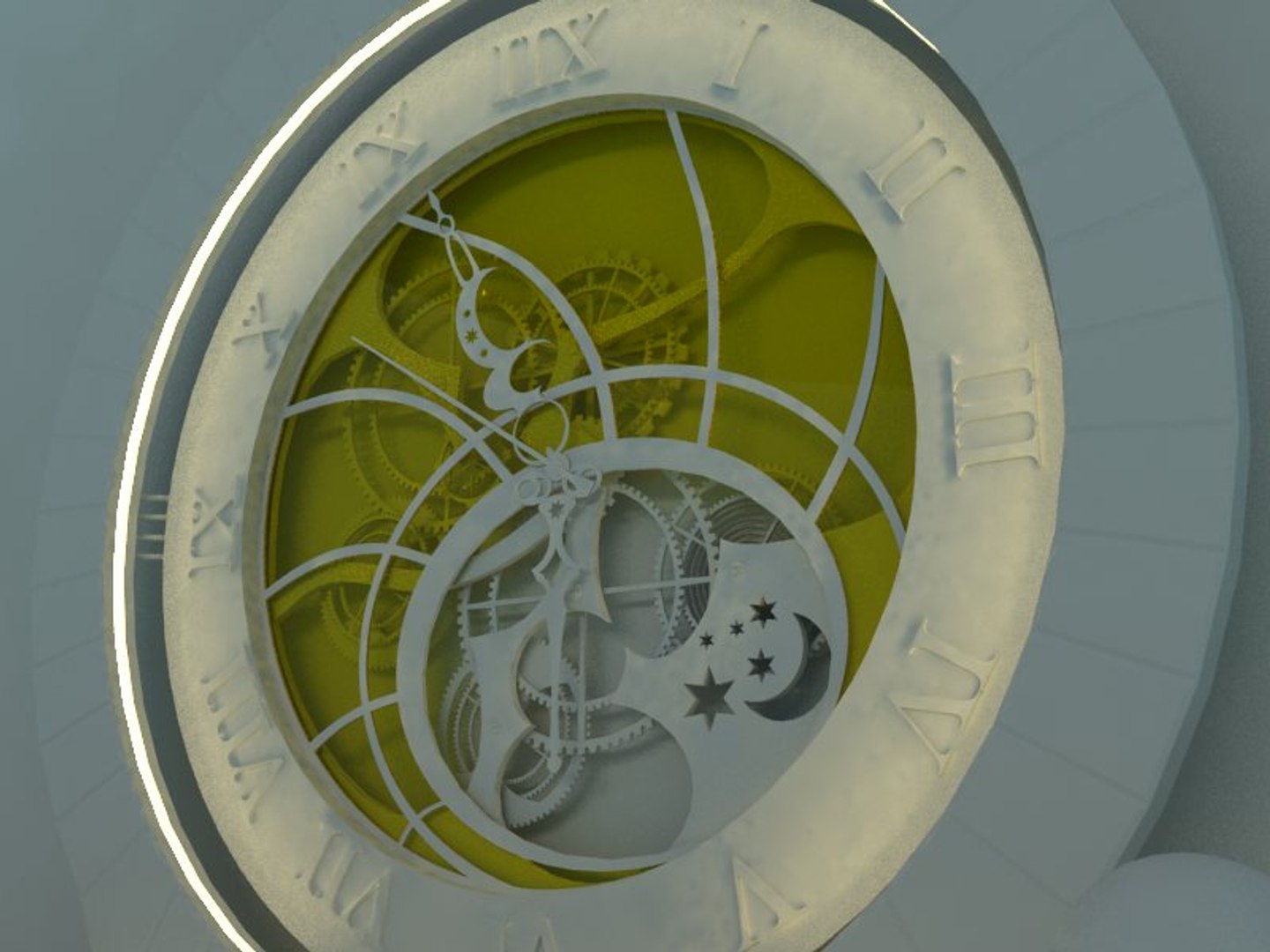 Clock Scene 3d Model