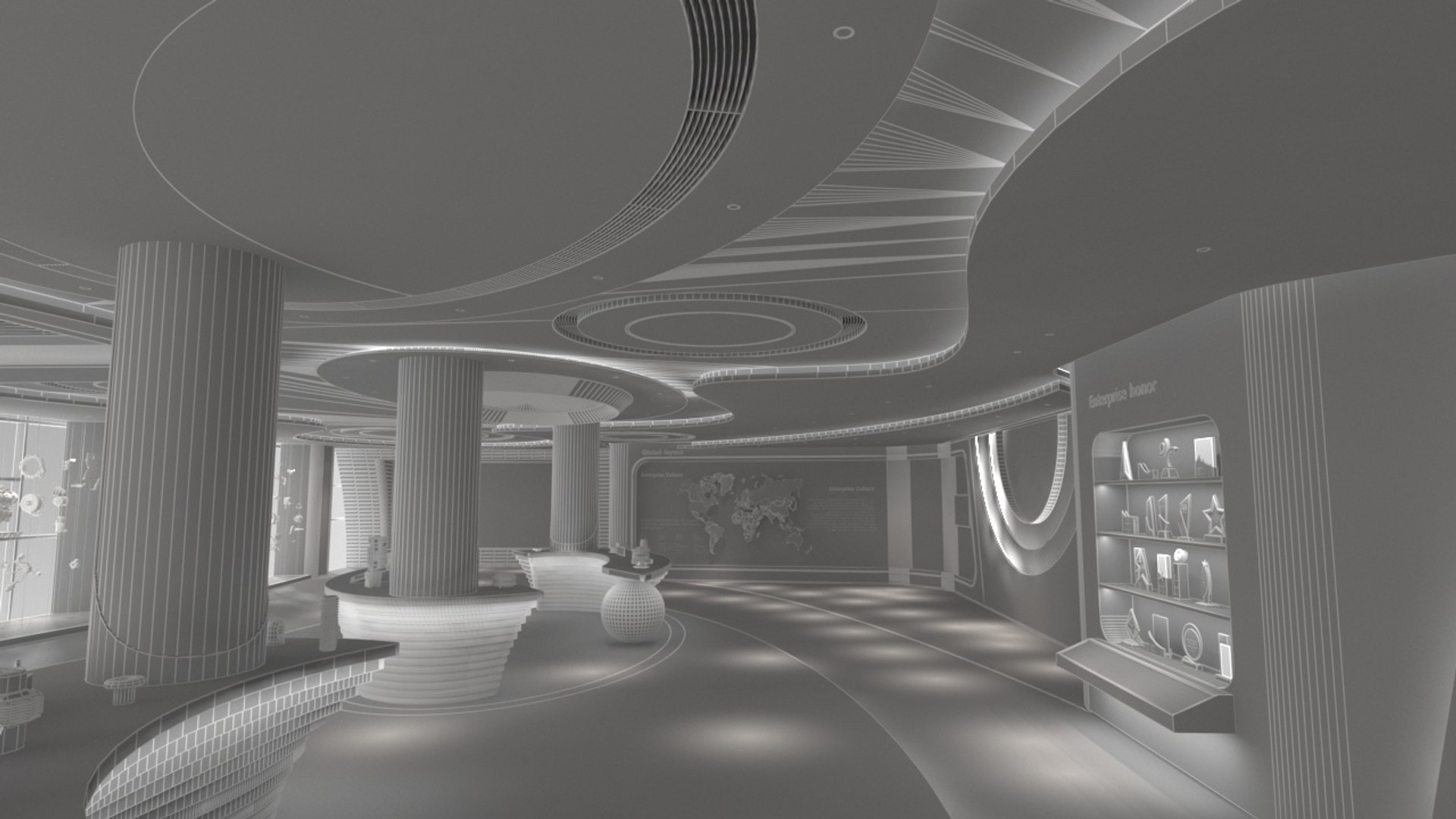 Exhibition Hall model - TurboSquid 2113678