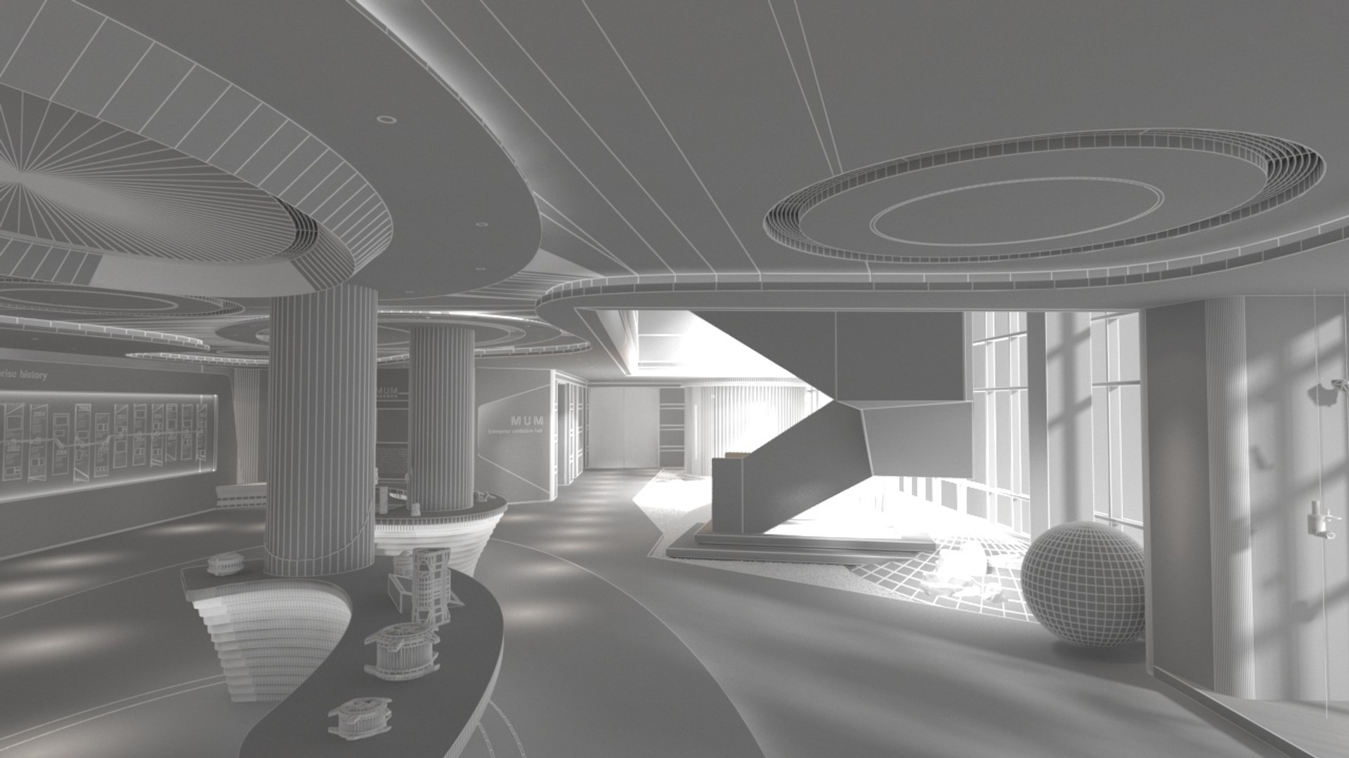 Exhibition Hall model - TurboSquid 2113678