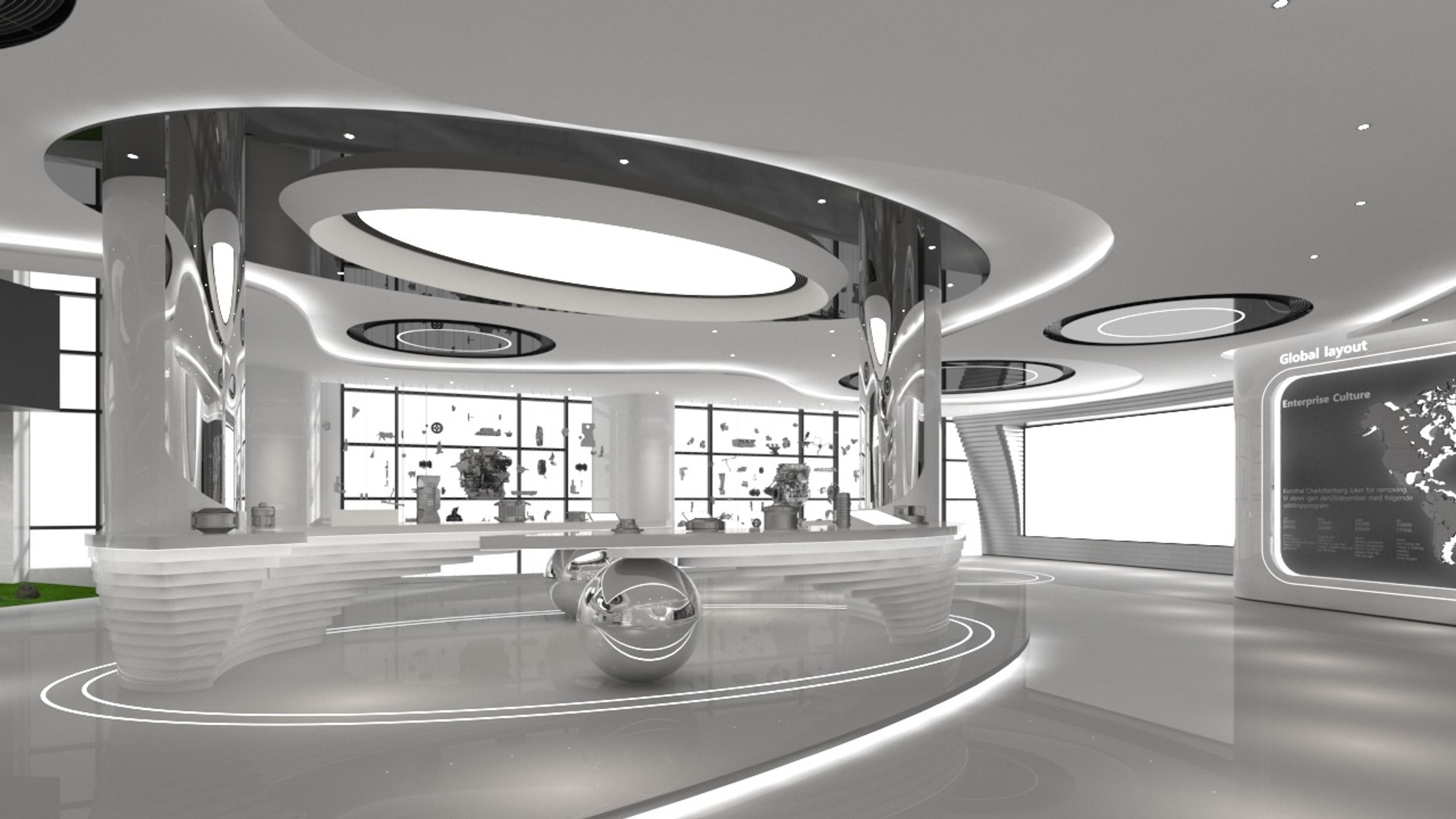 Exhibition Hall model - TurboSquid 2113678