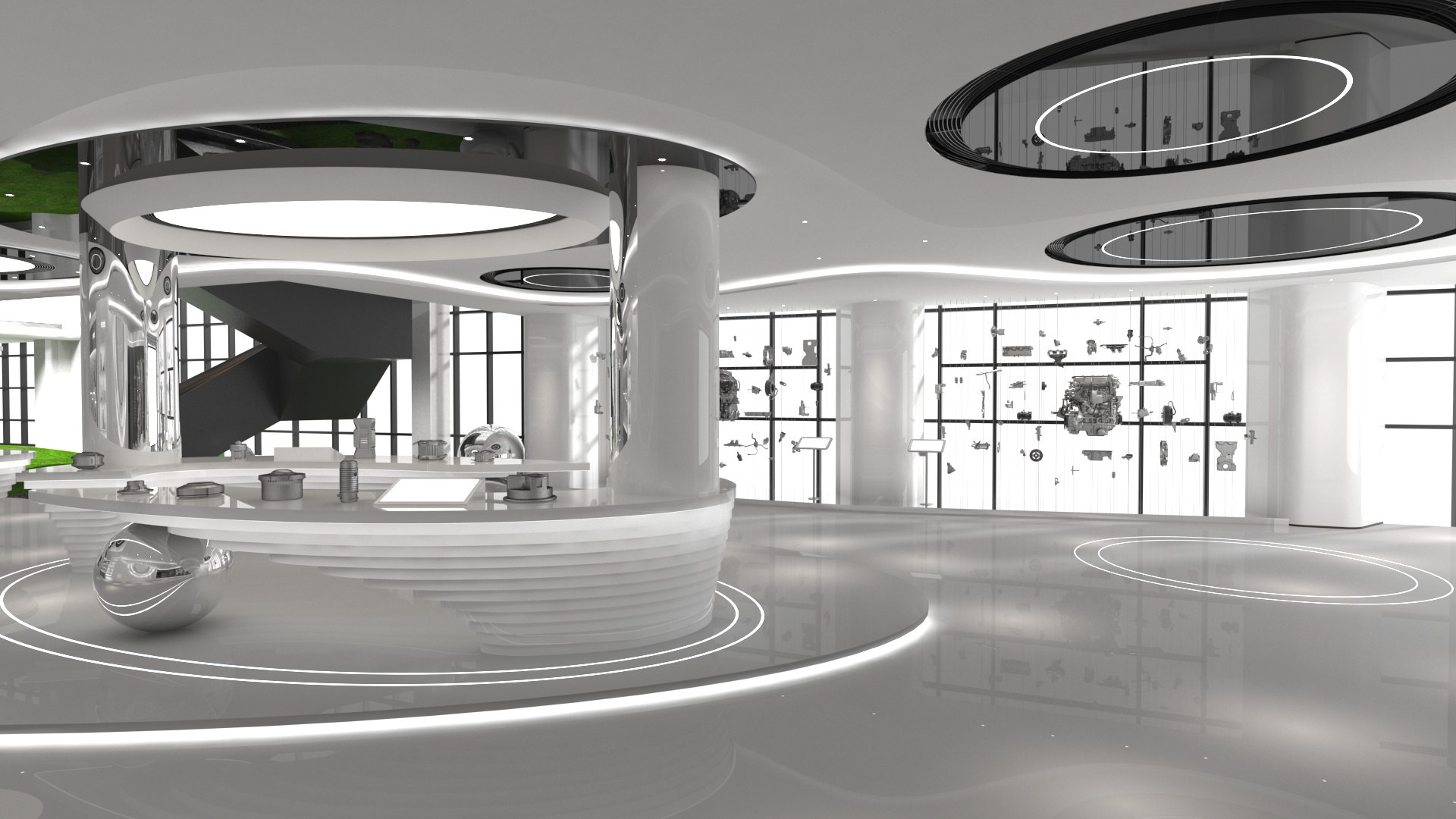 Exhibition Hall model - TurboSquid 2113678