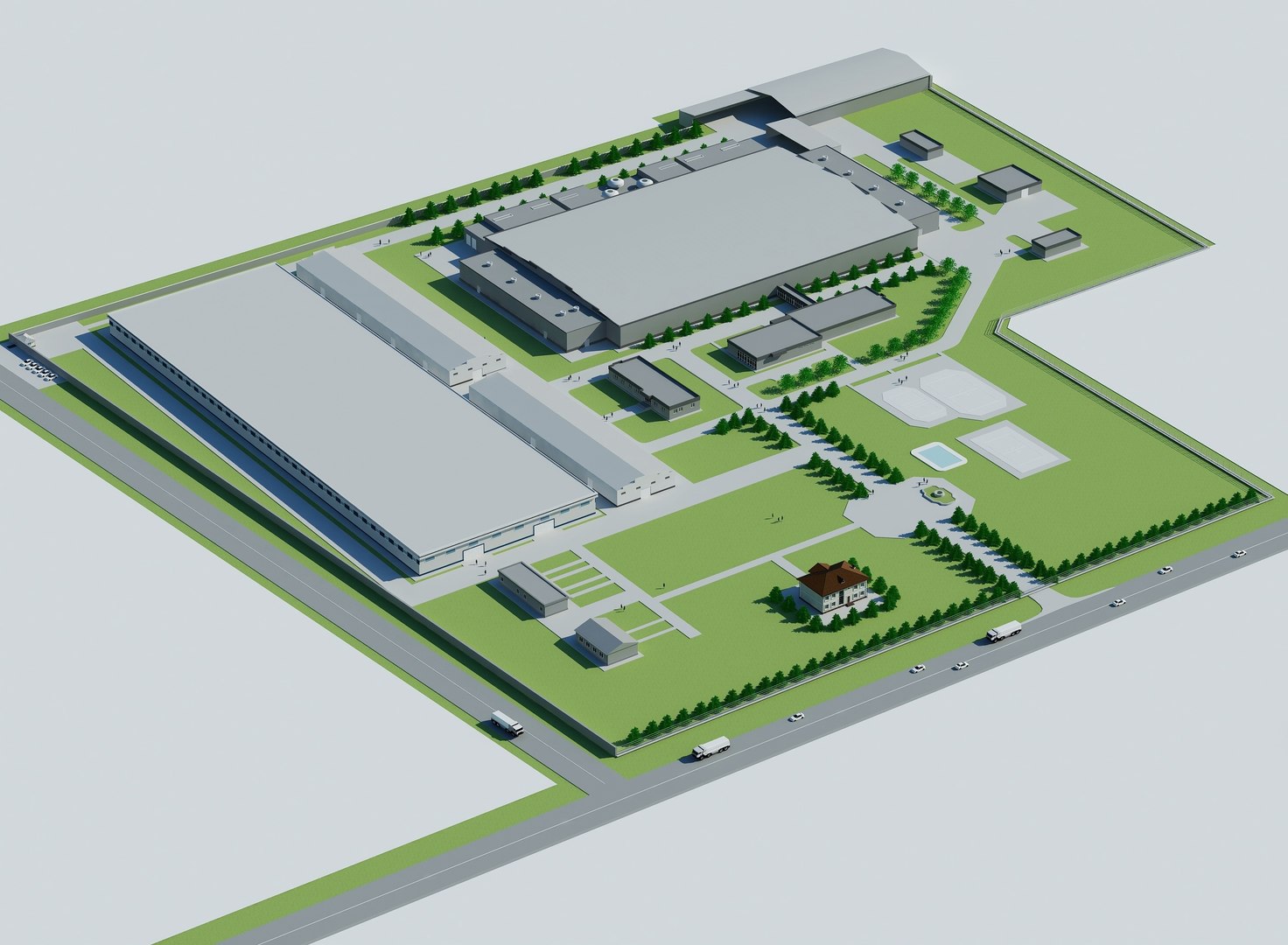 Building Warehouse Factory 3D Model - TurboSquid 1541925