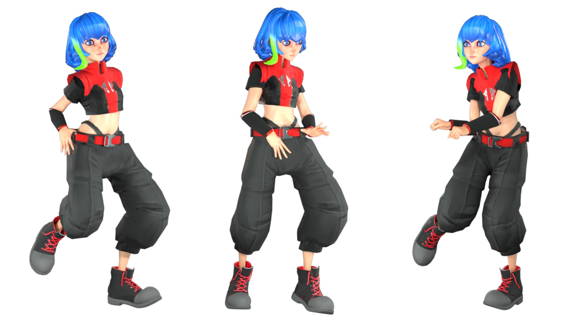 Cartoon Rigged Cute Dance Girl-Avaya Character 3D Model 3D Model ...