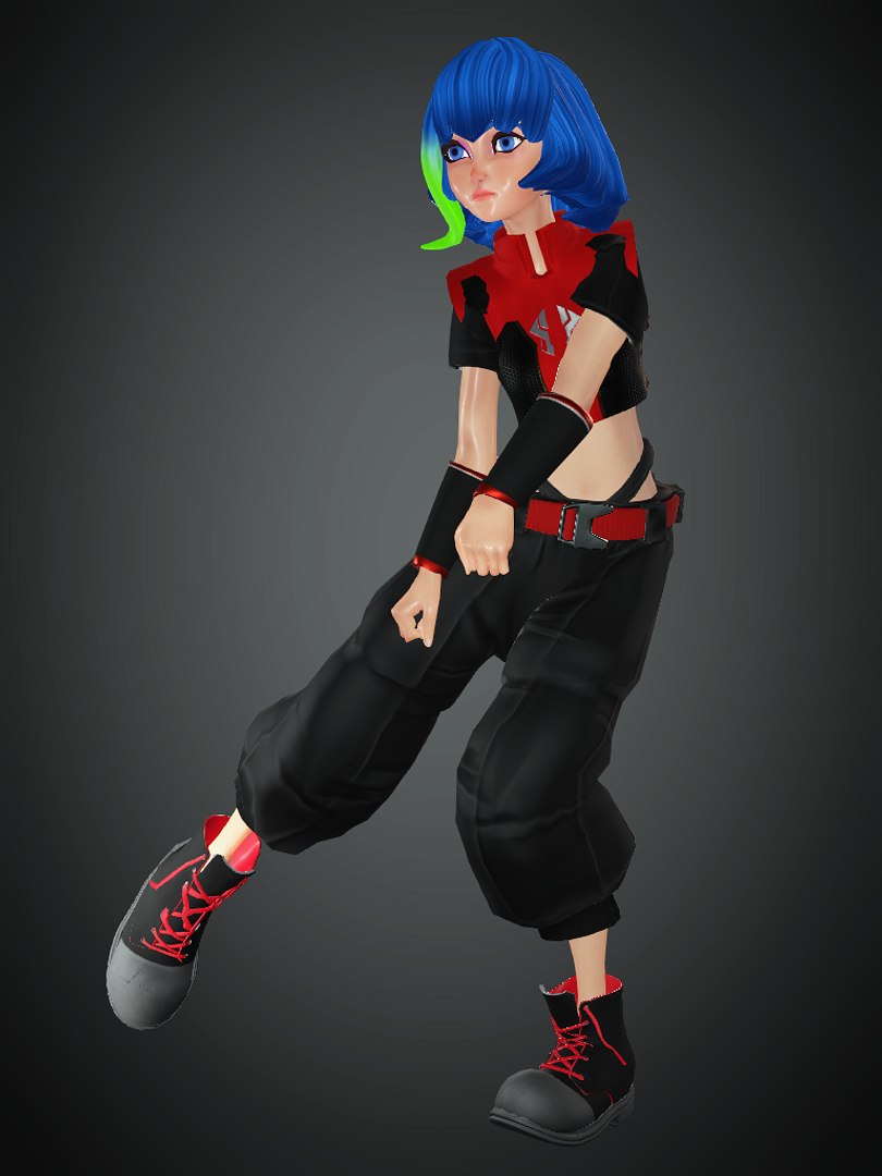 Cartoon Rigged Cute Dance Girl-Avaya Character 3D Model 3D Model ...
