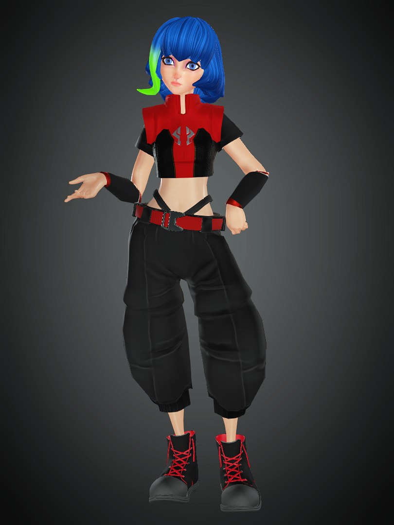 Cartoon Rigged Cute Dance Girl-Avaya Character 3D Model 3D Model ...