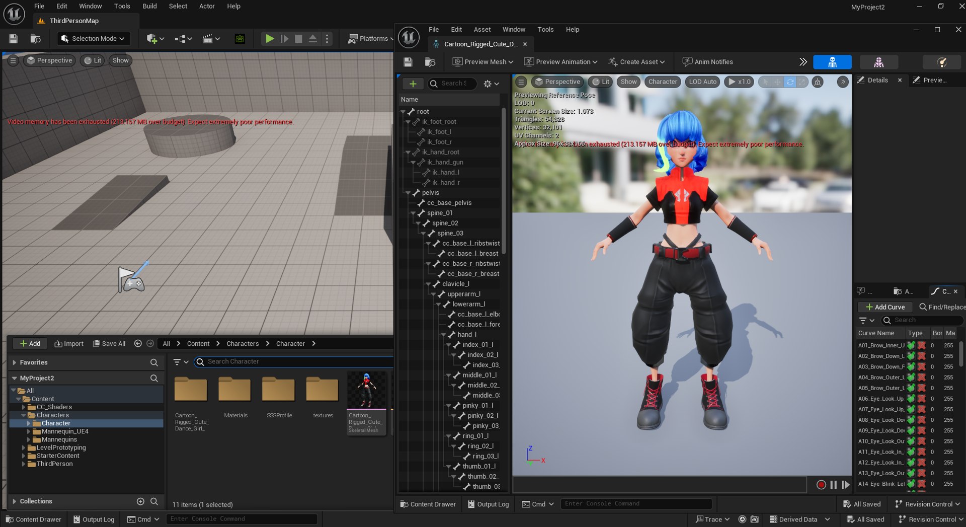 Cartoon Rigged Cute Dance Girl-Avaya Character 3D Model 3D Model ...