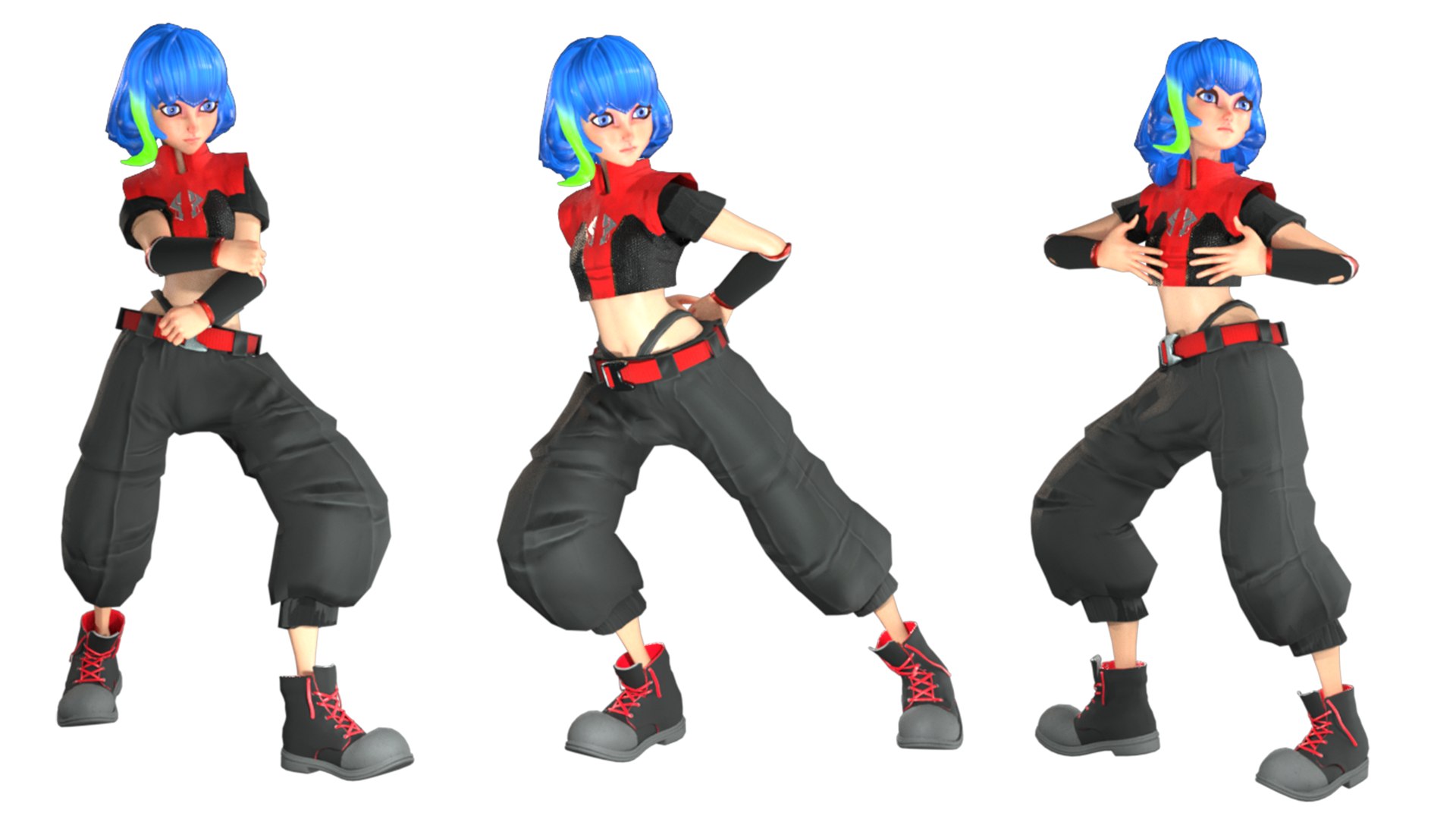 Cartoon Rigged Cute Dance Girl-Avaya Character 3D Model 3D Model ...