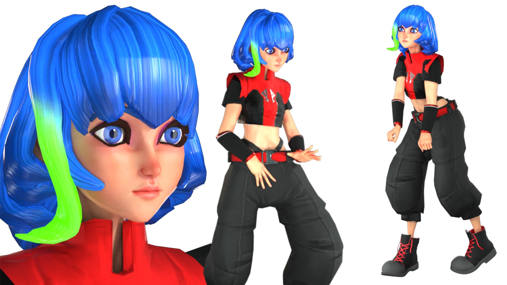 Cartoon Rigged Cute Dance Girl-Avaya Character 3D Model 3D Model ...