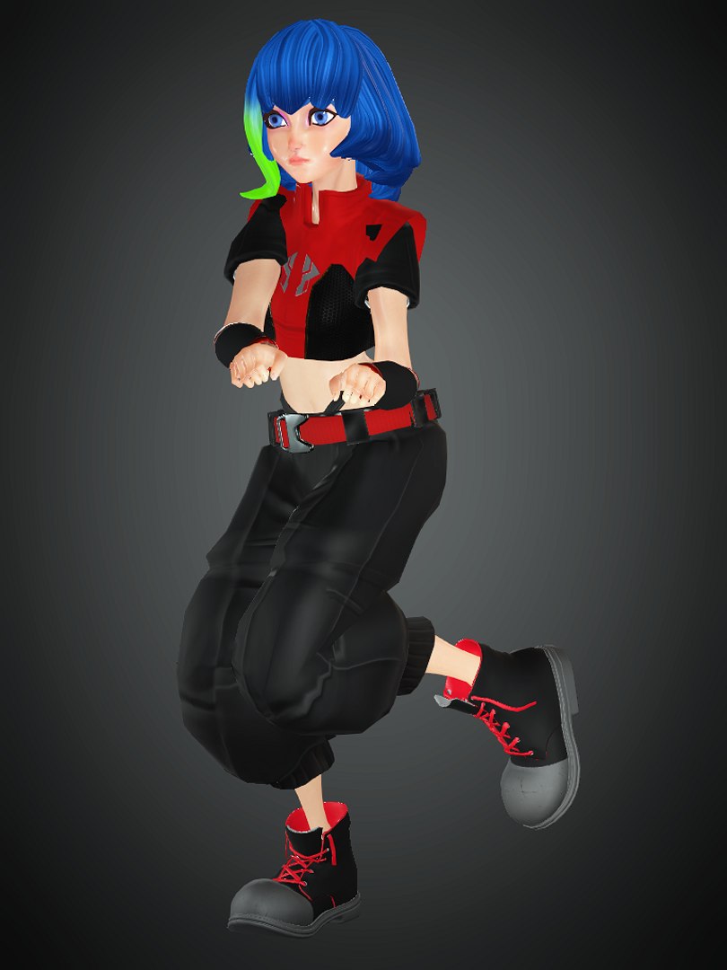 Cartoon Rigged Cute Dance Girl-Avaya Character 3D Model 3D Model ...