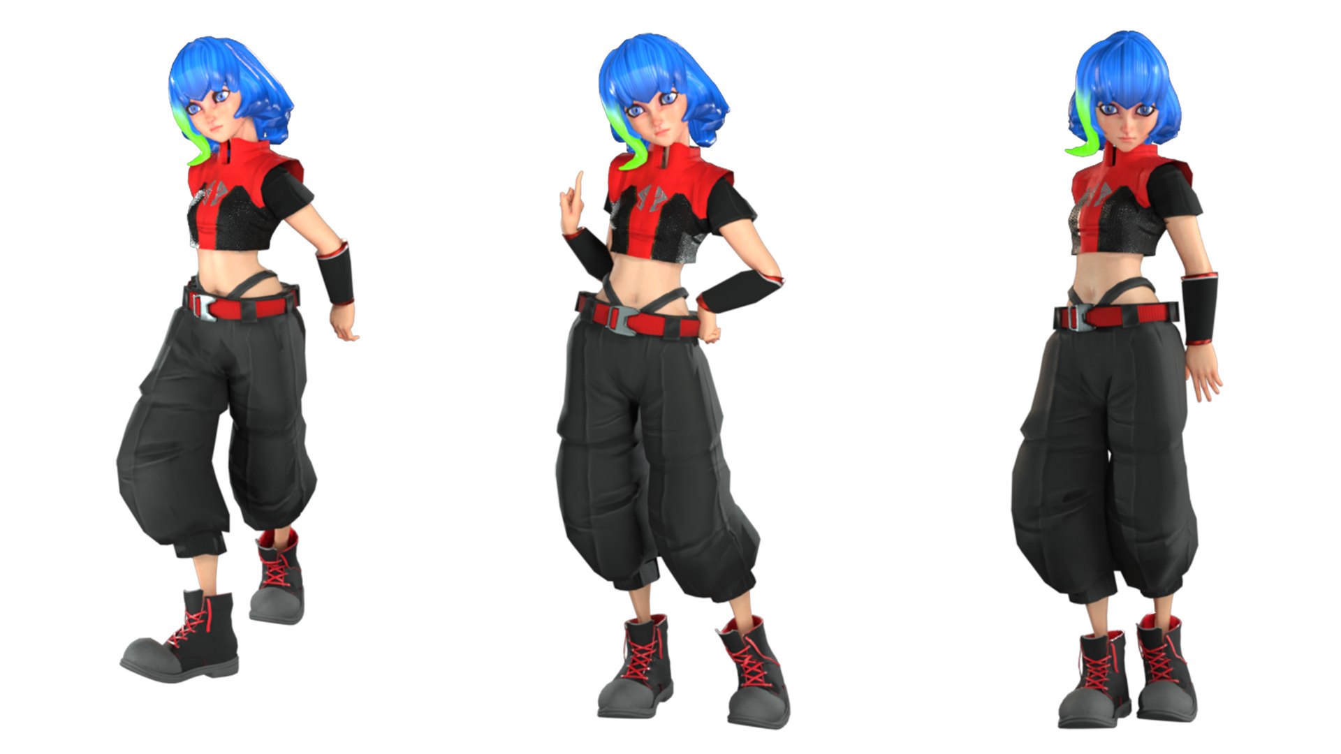 Cartoon Rigged Cute Dance Girl-Avaya Character 3D Model 3D Model ...