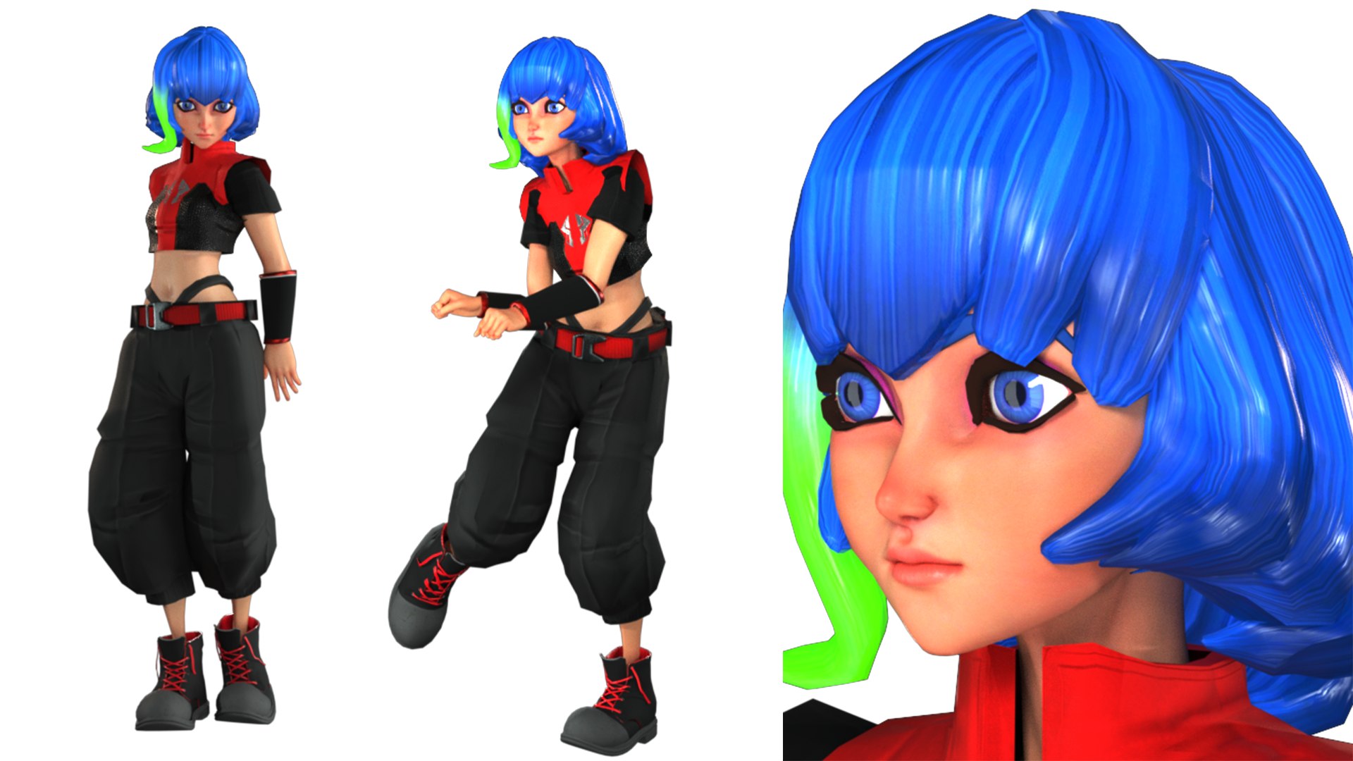 Cartoon Rigged Cute Dance Girl-Avaya Character 3D Model 3D Model ...