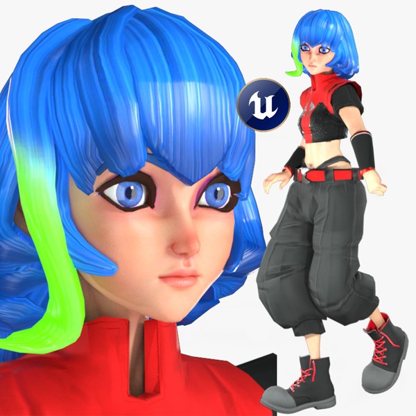 modelo 3d Dibujos animados Rigged Cute Dance Girl-Avaya Personaje ...