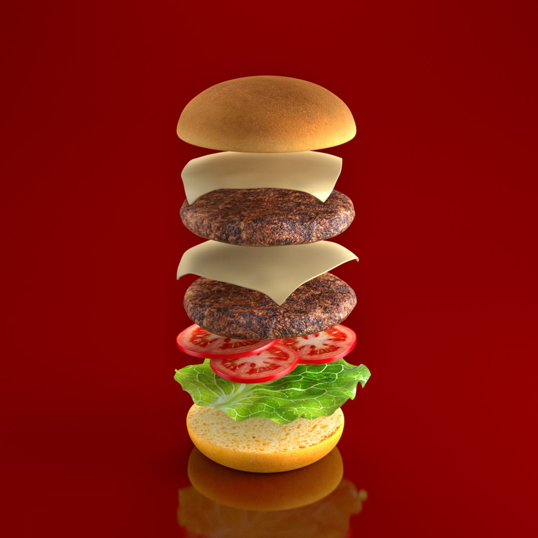 Double Cheeseburger 3D Model - TurboSquid 2080128