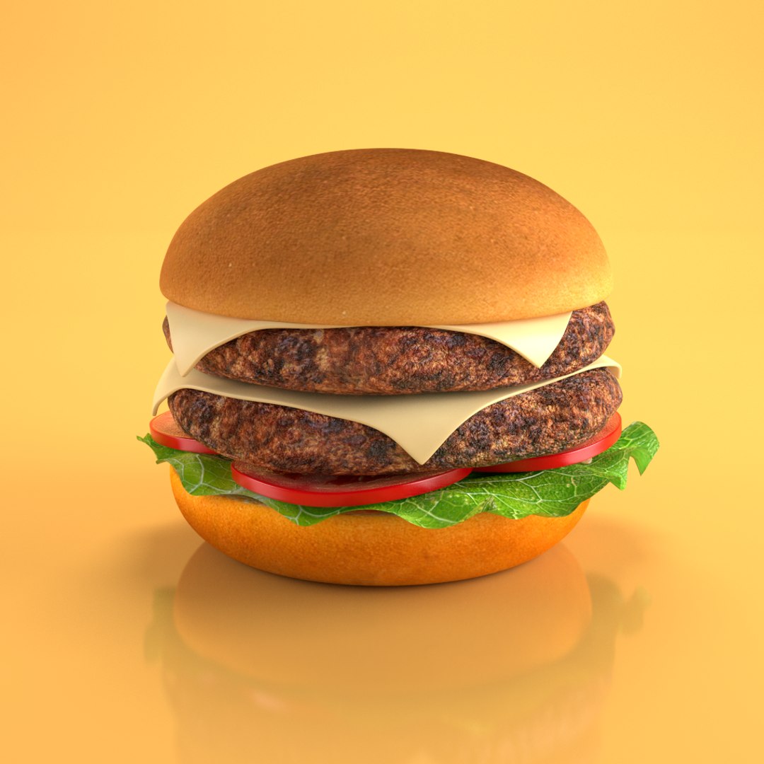 Double Cheeseburger 3D Model - TurboSquid 2080128