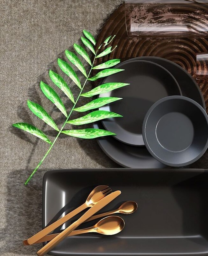 Modern tableware combination model 3D model - TurboSquid 2062651