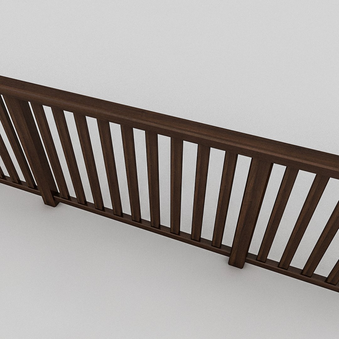 3D Wooden Railing Model - TurboSquid 1440647