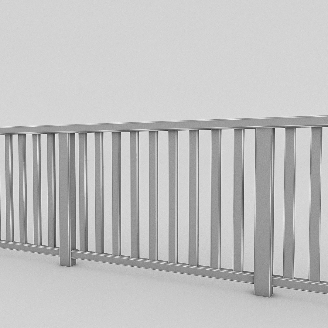 3D Wooden Railing Model - TurboSquid 1440647