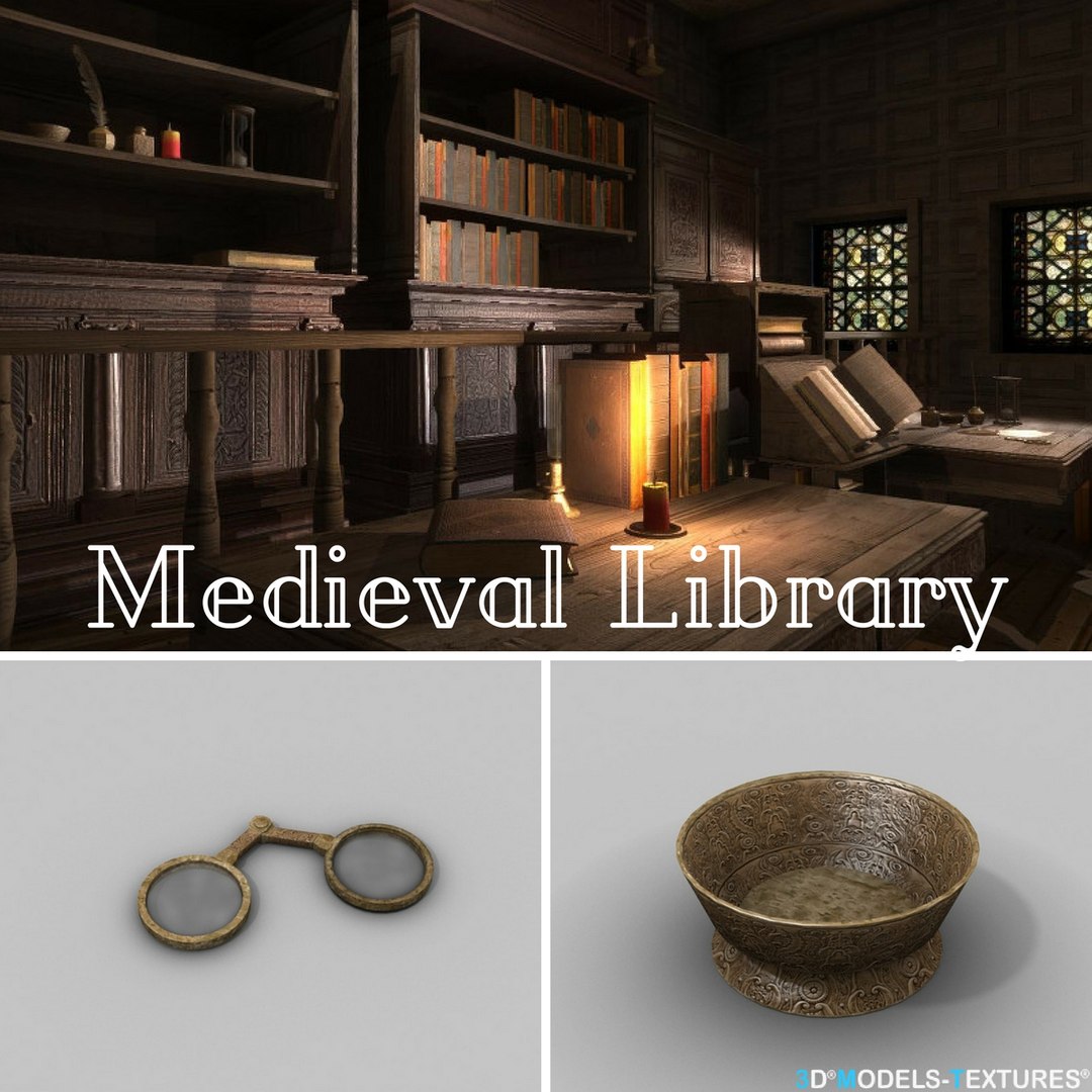 3D Medieval Library Model - TurboSquid 1214816