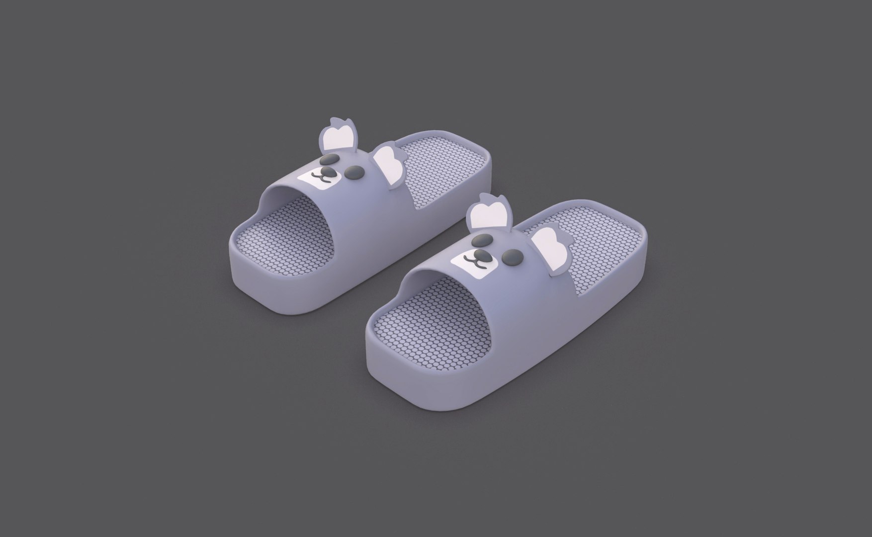 Cartoon Koala Shape Slippers 3D Model - TurboSquid 2268129