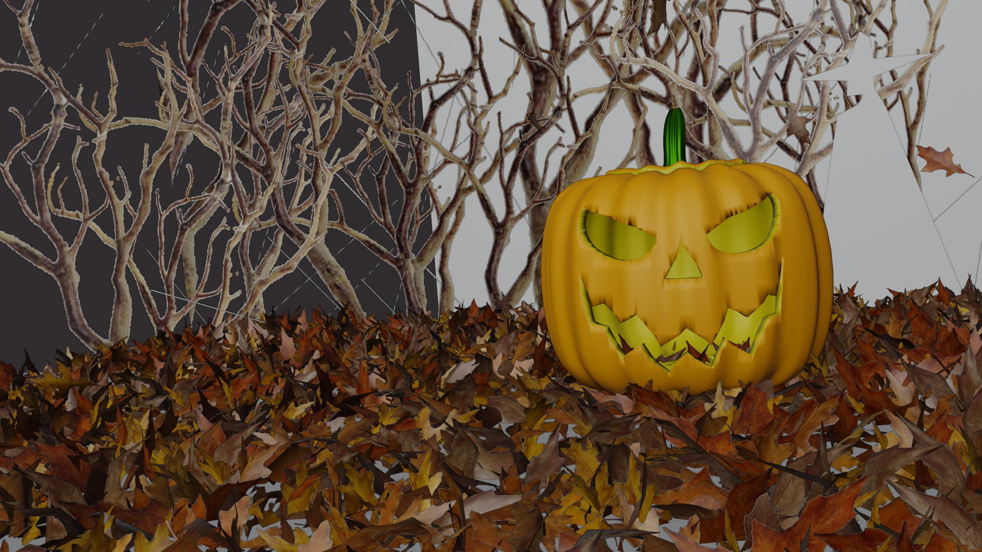 3D Model Halloween Spooky Scene - TurboSquid 1974710